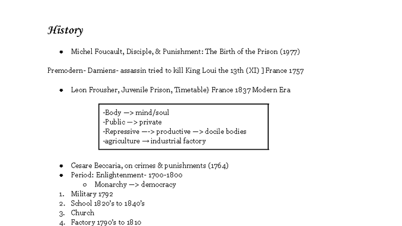 HIST 101: Foucault's Discipline and Punishment in Historical Context ...