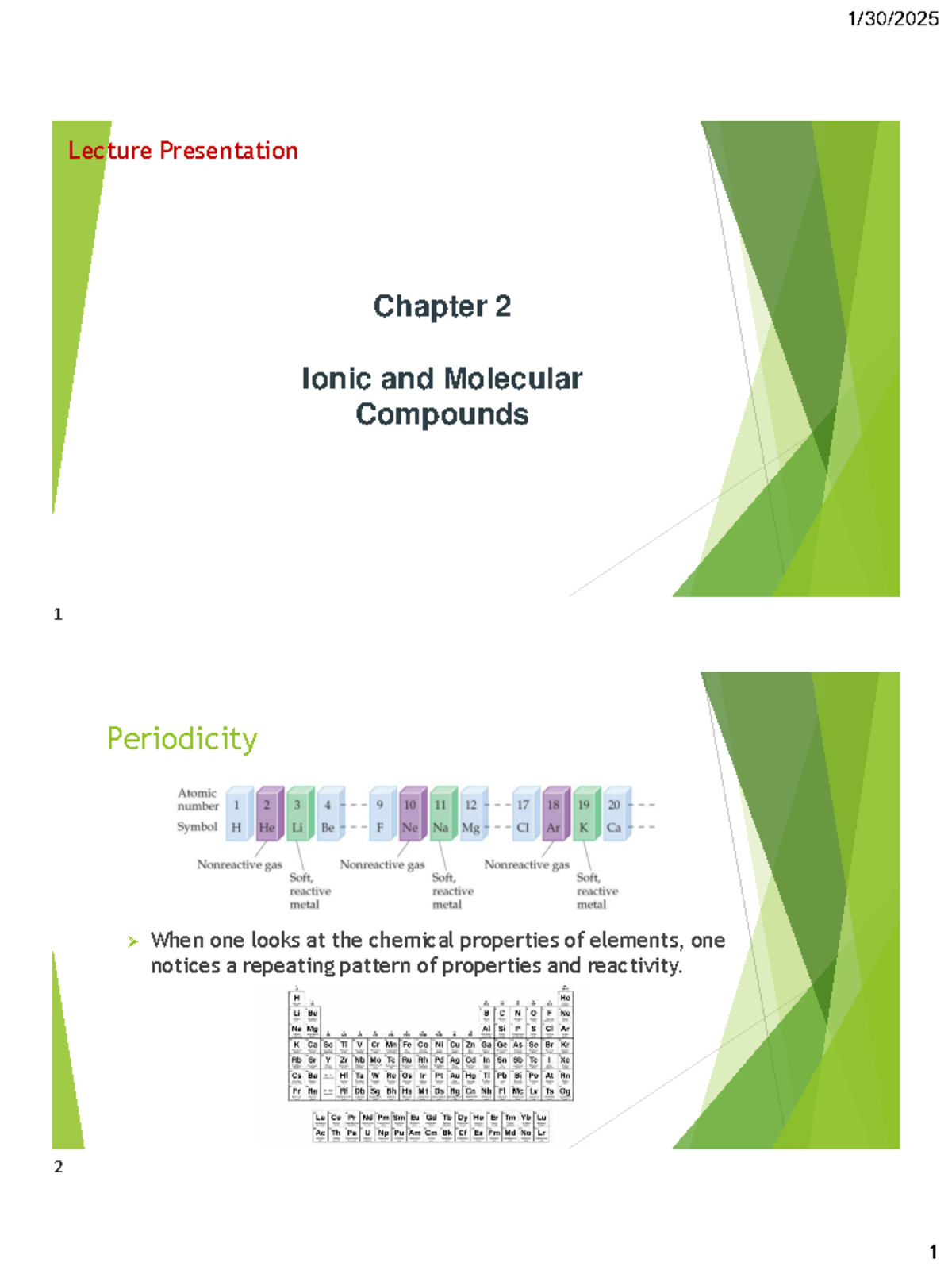 CE111 Lecture Notes: Ionic and Molecular Compounds Overview - Studocu
