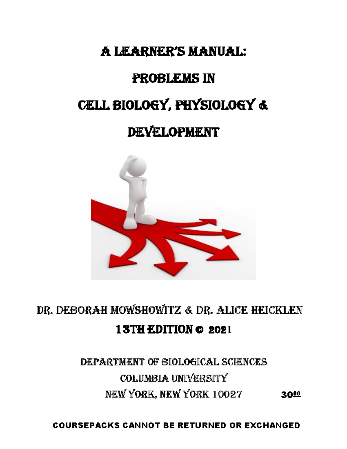 Learner's Manual: Problem-Based Learning in Cell Biology (UN2006 ...