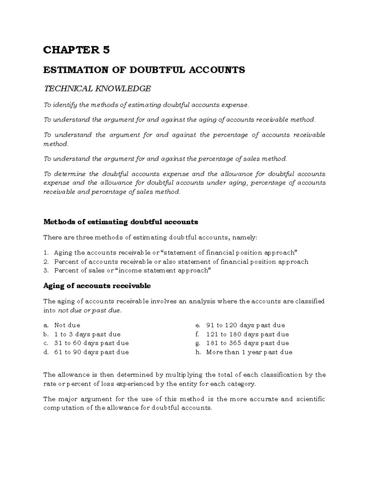 502807156-Chapter 5: Estimating Doubtful Accounts Methods and Examples ...