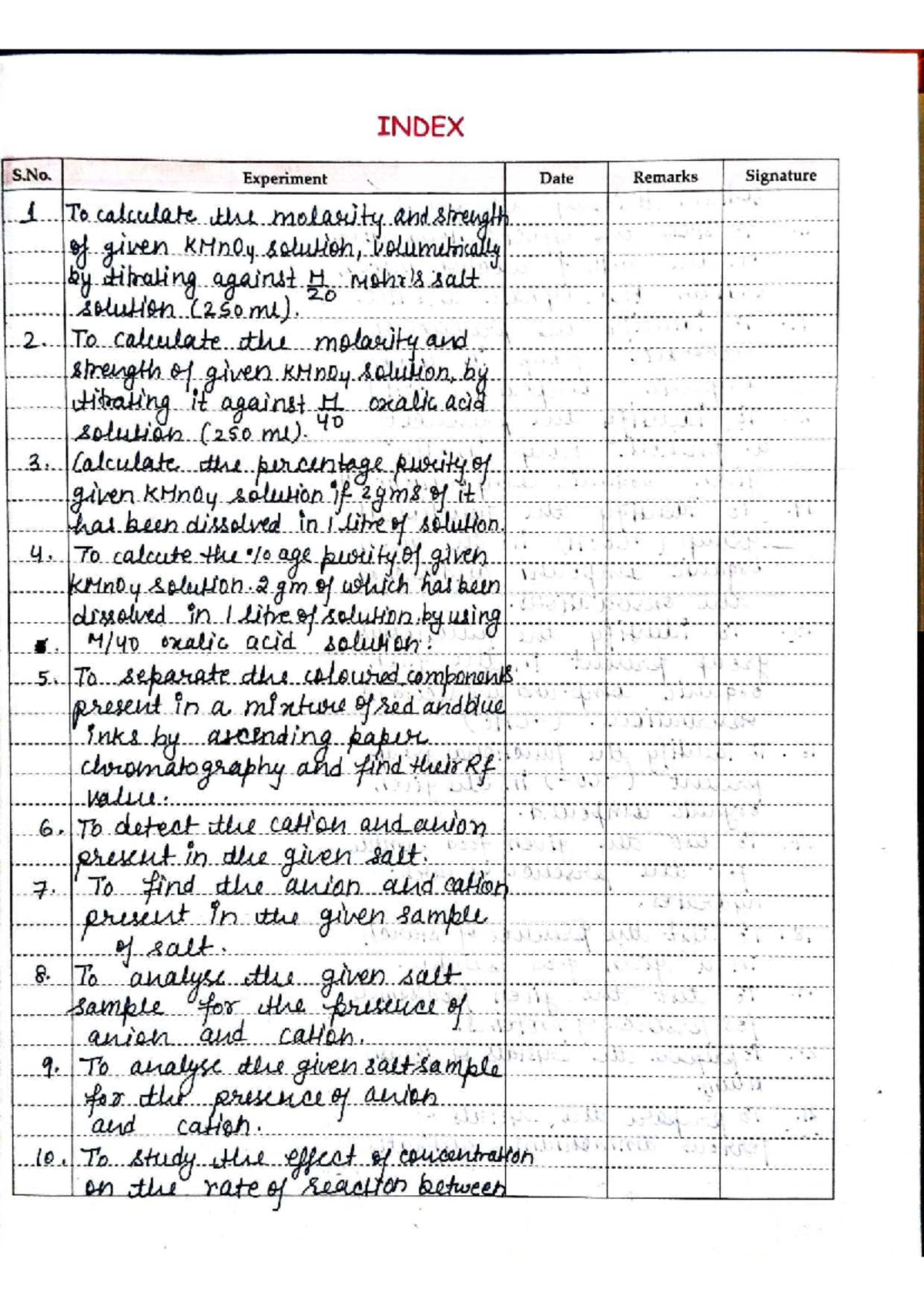 Chemistry Lab Manual (2025-26) Class 12: Titration & Chromatography ...