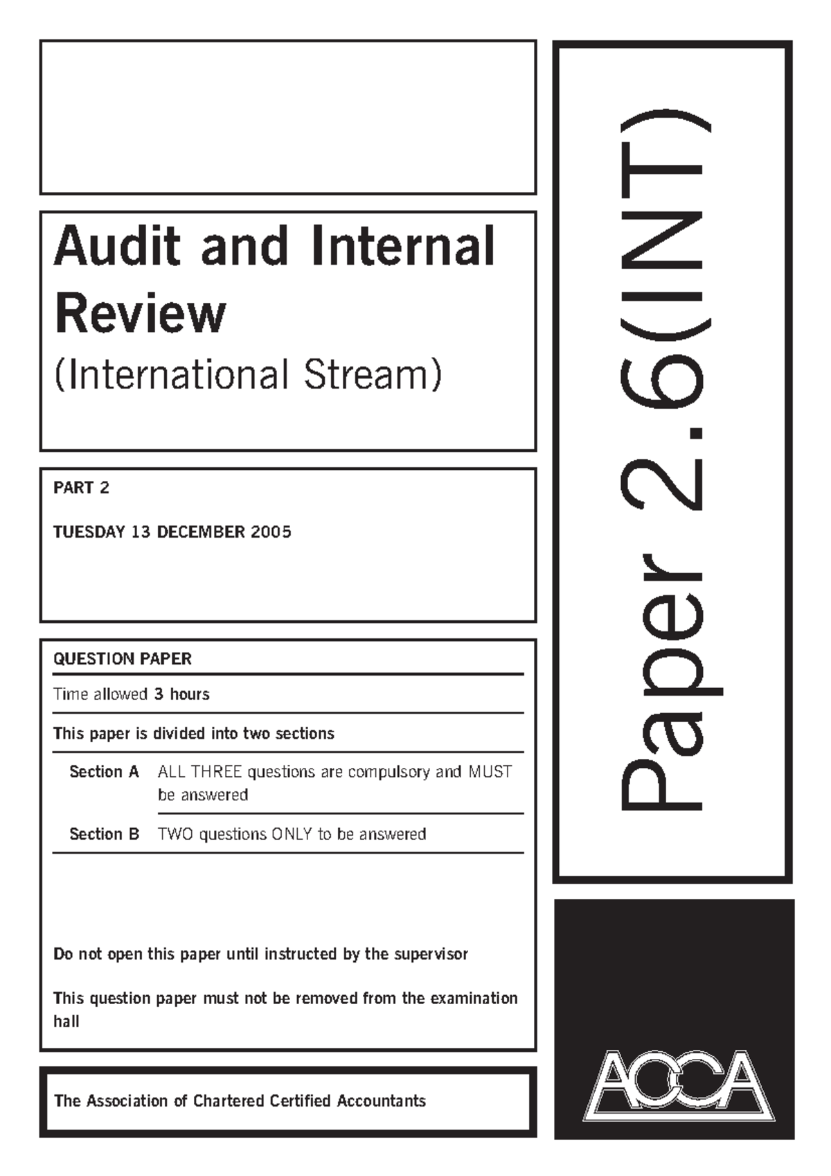 ACCA Noter Answer Paper F8 2-6int 2005 dec q - Audit and Internal ...