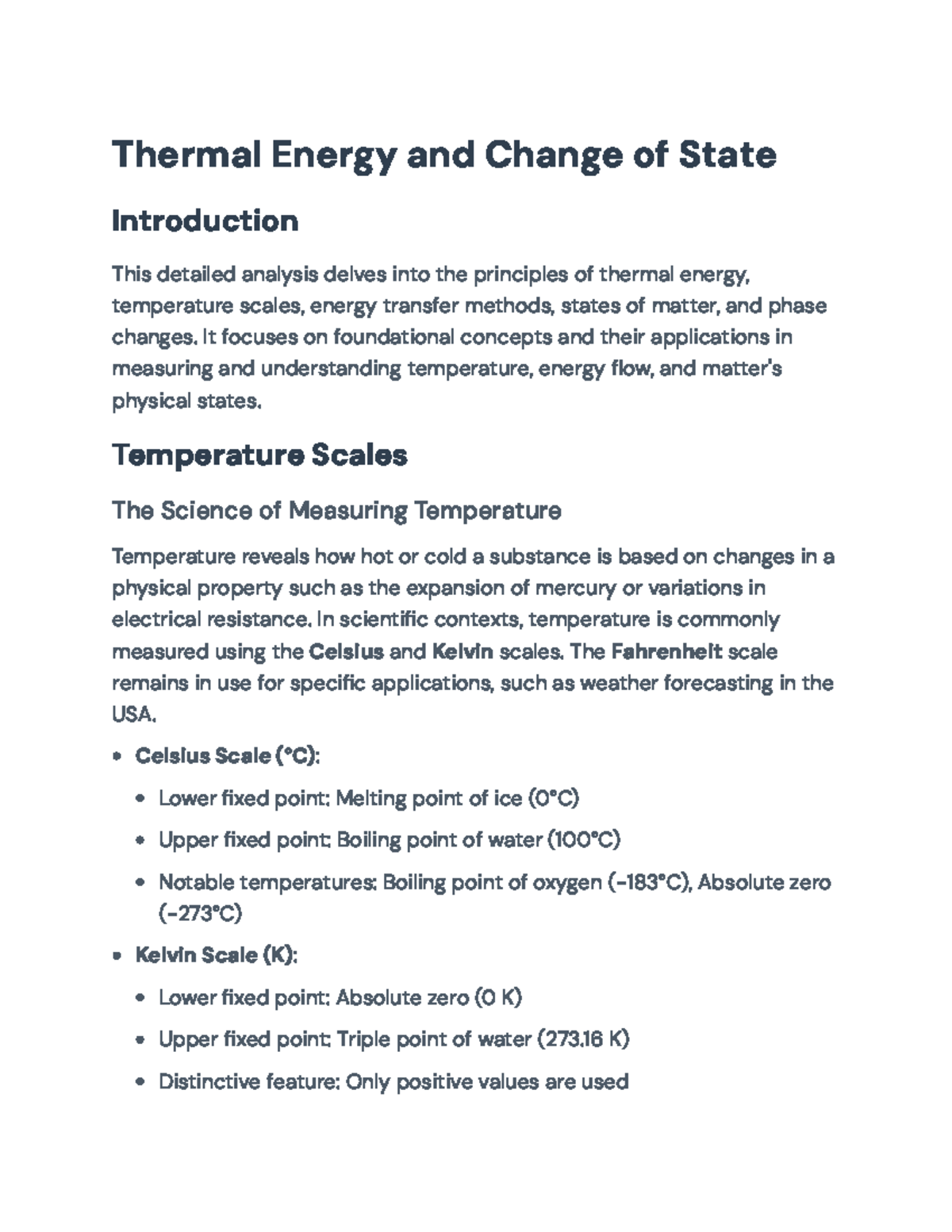Thermal Energy & Phase Changes: Measurement Principles Explained - Studocu