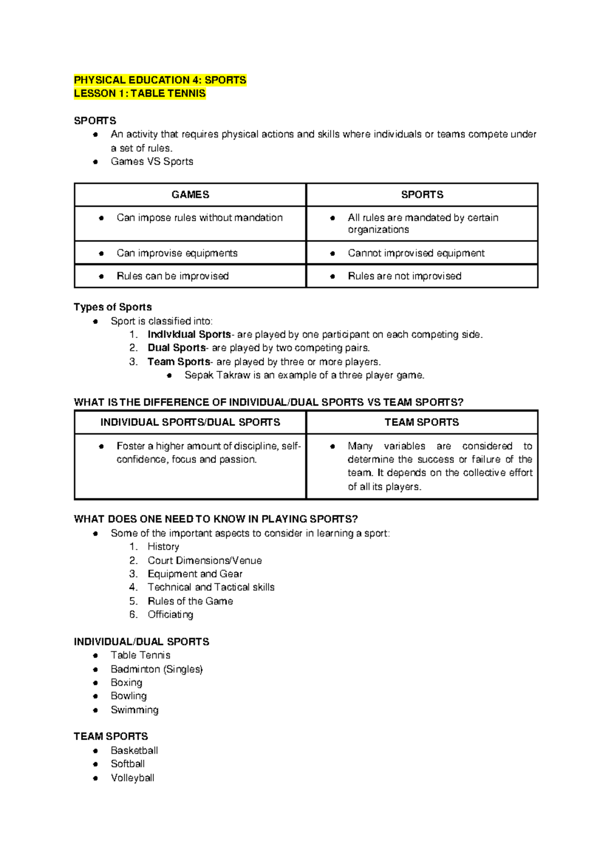 Inbound 7341800135529959747 - PHYSICAL EDUCATION 4: SPORTS LESSON 1 ...