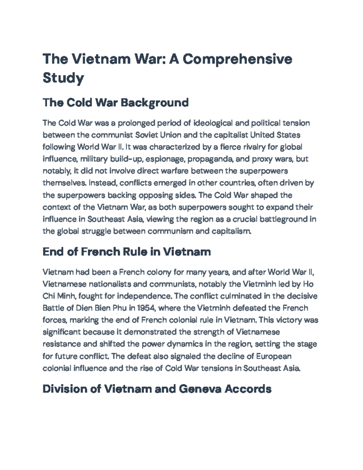 The Vietnam War: A Detailed Analysis of Key Events and Cold War Context ...