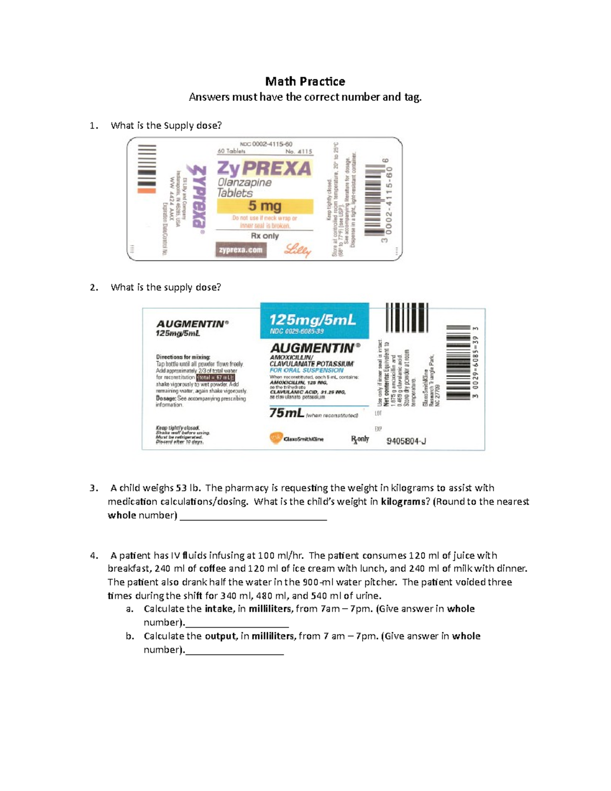 Fundamentals of Math for Nurses: Practice Problems & Solutions - Studocu