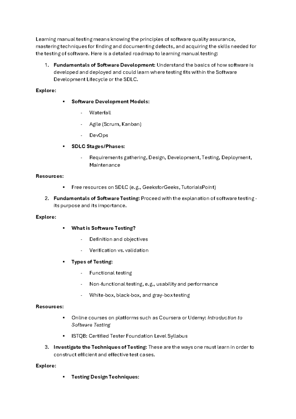 Manual Testing Roadmap for Quality Assurance: A Step-by-Step Guide ...