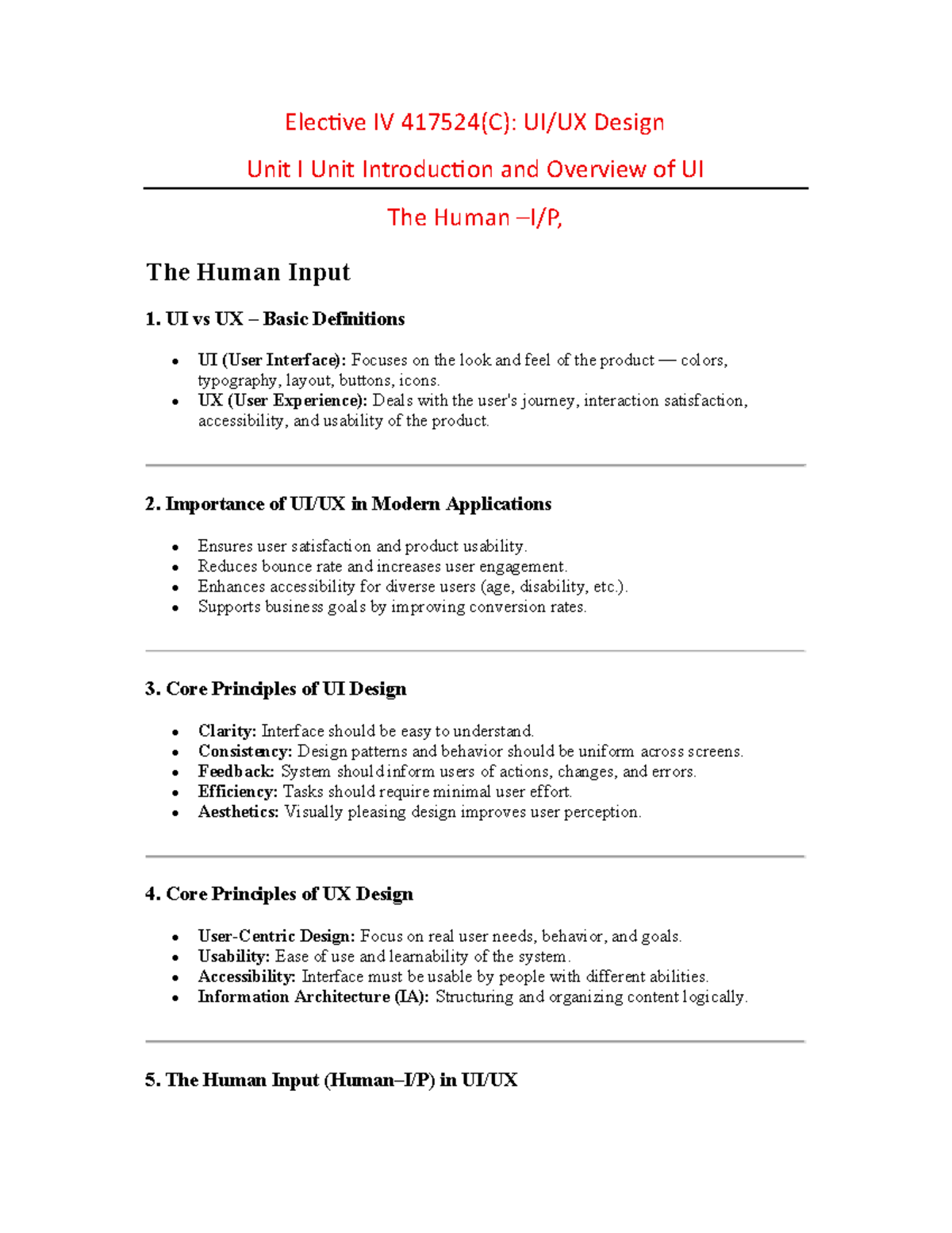 UI-UX U01: Comprehensive Overview of User Interface Design Principles ...