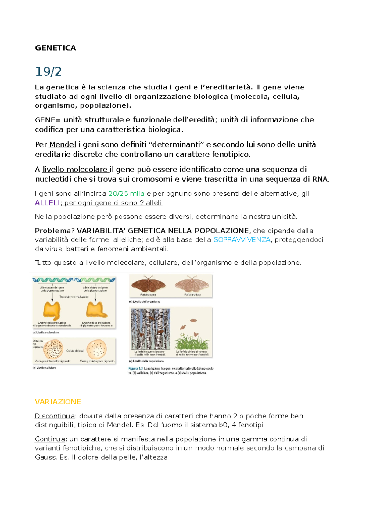 Genetica: Studio dei Geni e della Variabilità nelle Popolazioni ...