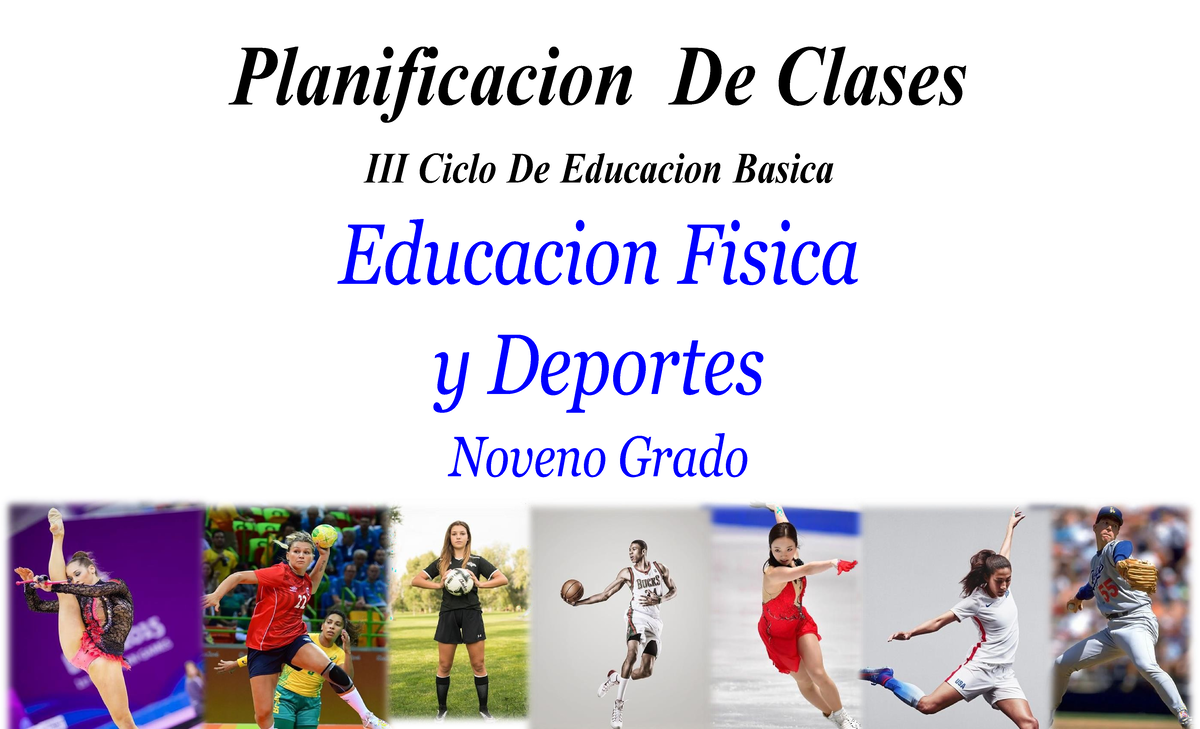 Planificador de Clases - Noveno Grado en Educación Física (EDUC. FIS ...