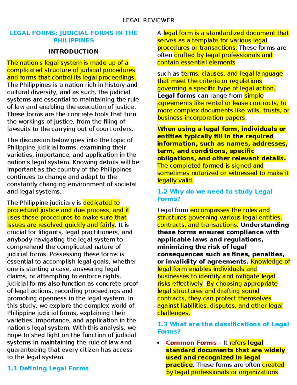 Philippine Judicial Forms: A Comprehensive Legal Review Guide - Studocu