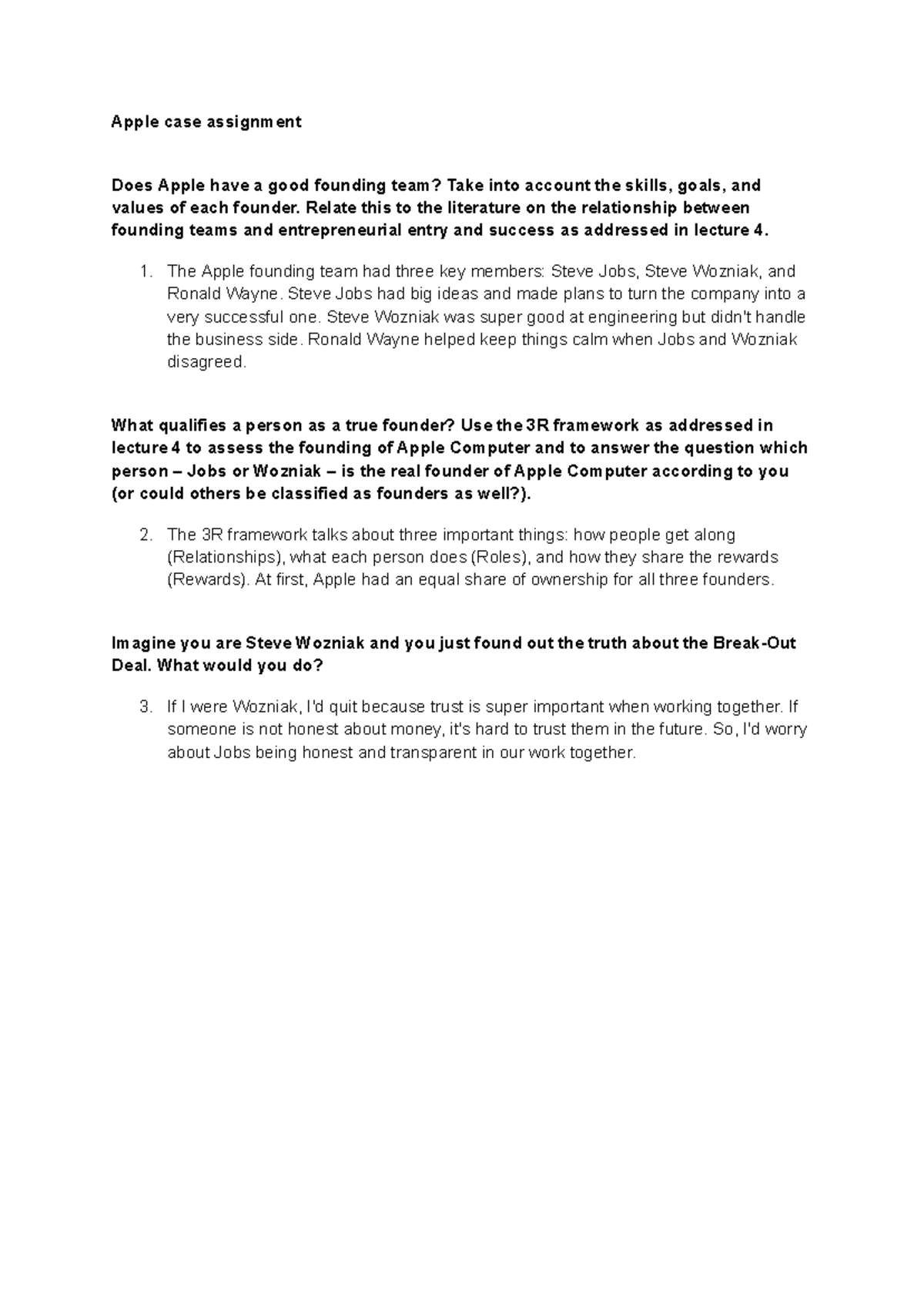 Apple Case Study Assignment: Analyzing the Founding Team's Dynamics ...