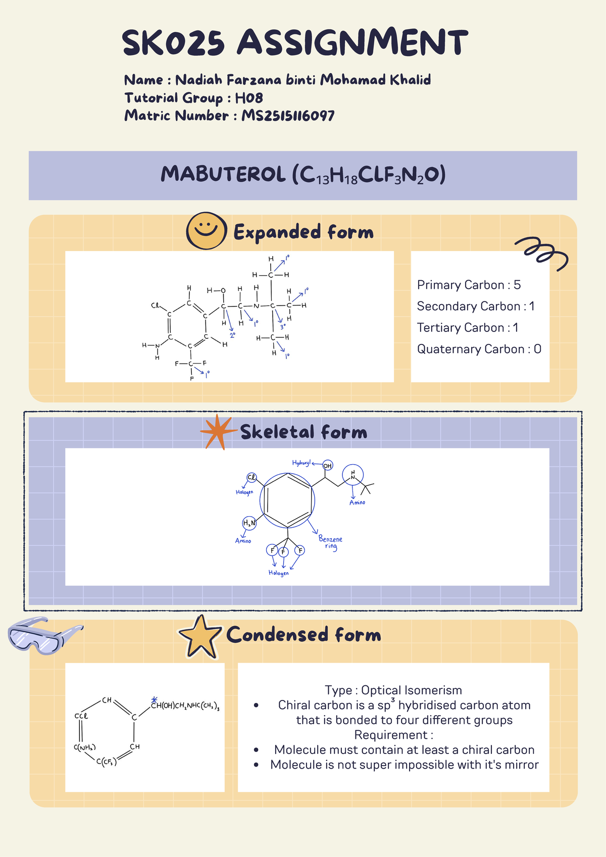 SK025 Digital Poster on MABUTEROL: Structure & Chiral Analysis - Studocu