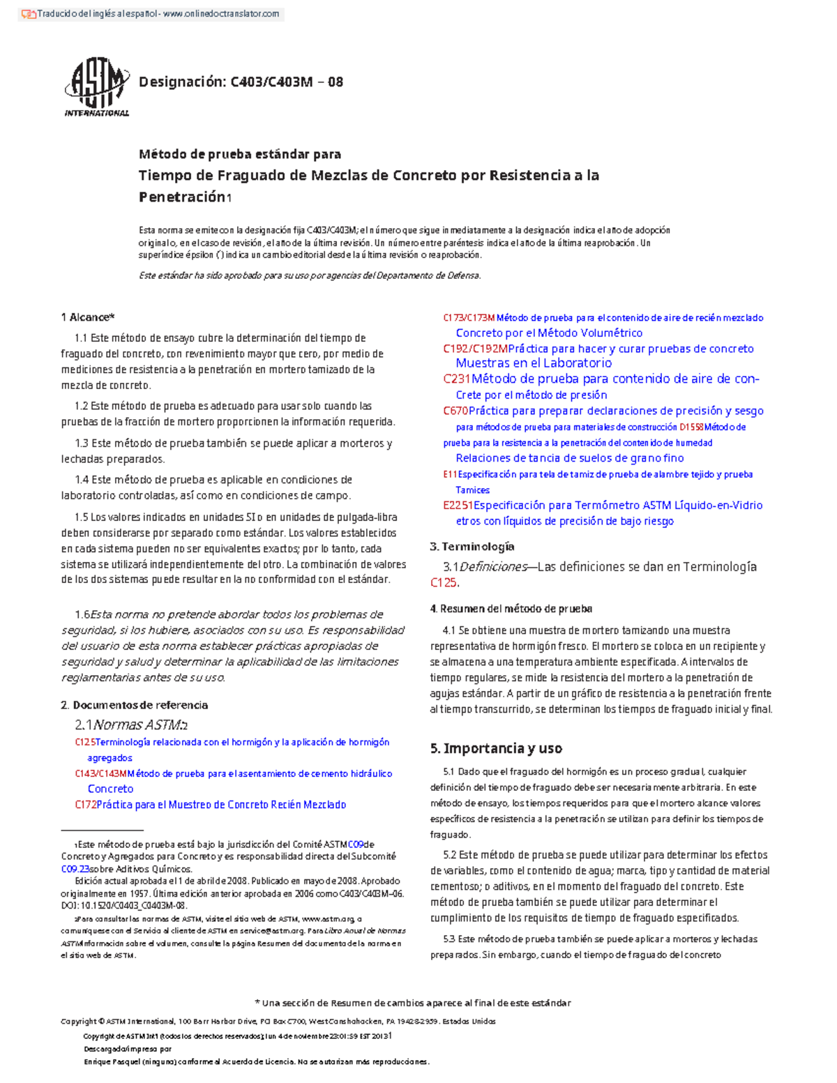 Método ASTM C403: Determinación del Tiempo de Fraguado del Concreto ...