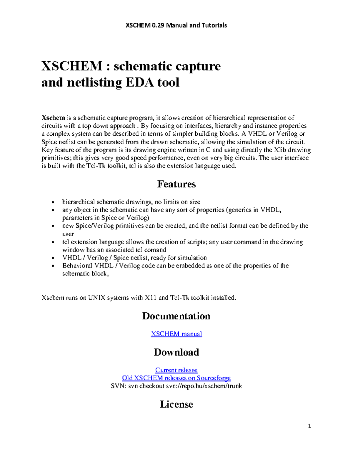 XSCHEM 0.29 Manual & Tutorials: Schematic Capture EDA Tool - Studocu