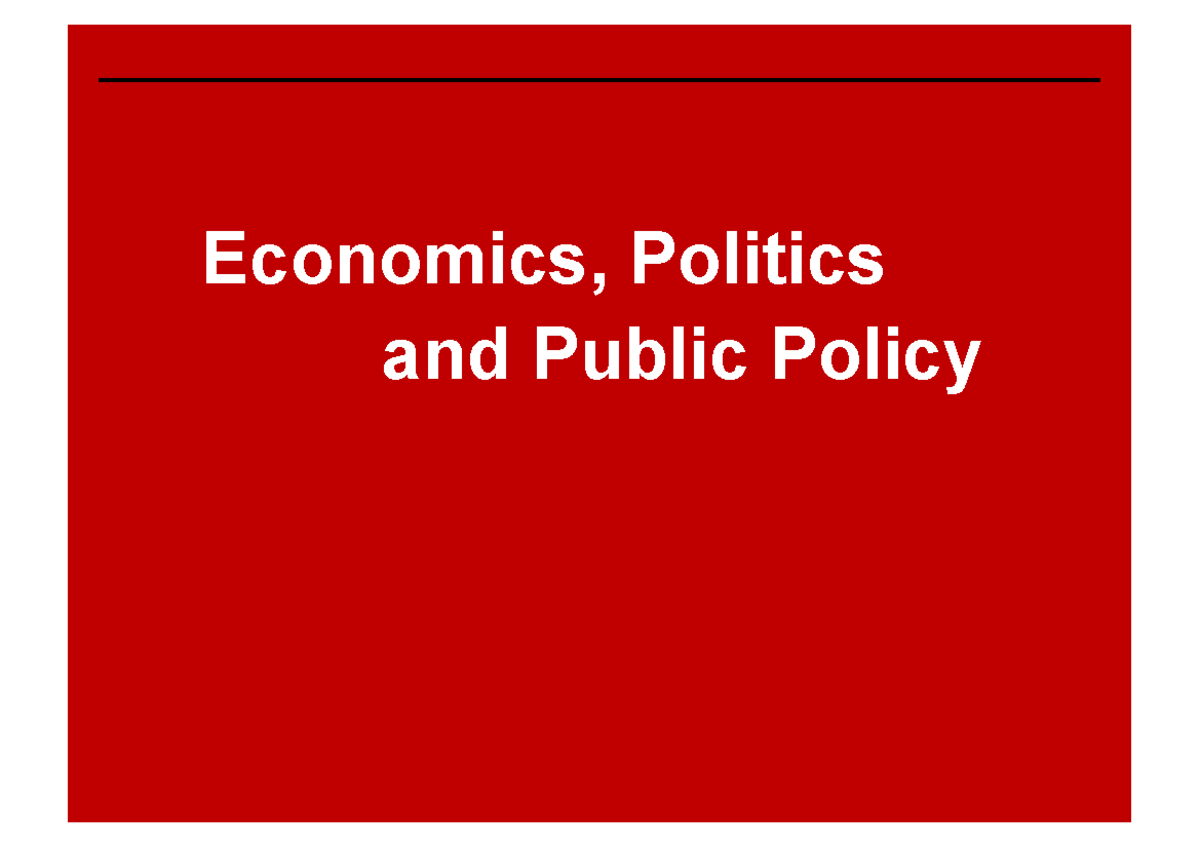 Government as an economic actor: Overview of public policy and market ...
