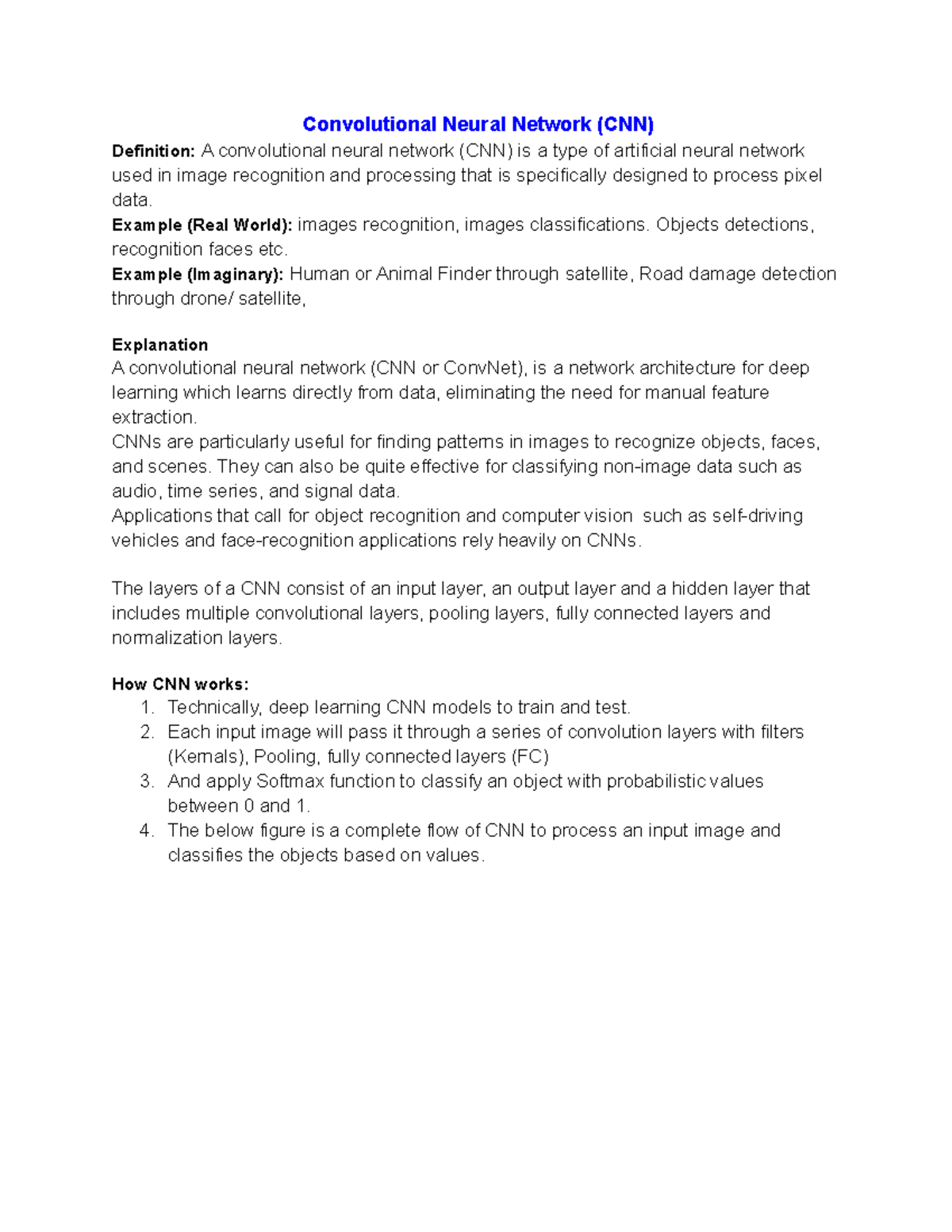 CNN Lecture Notes: Understanding Convolutional Neural Networks - Studocu