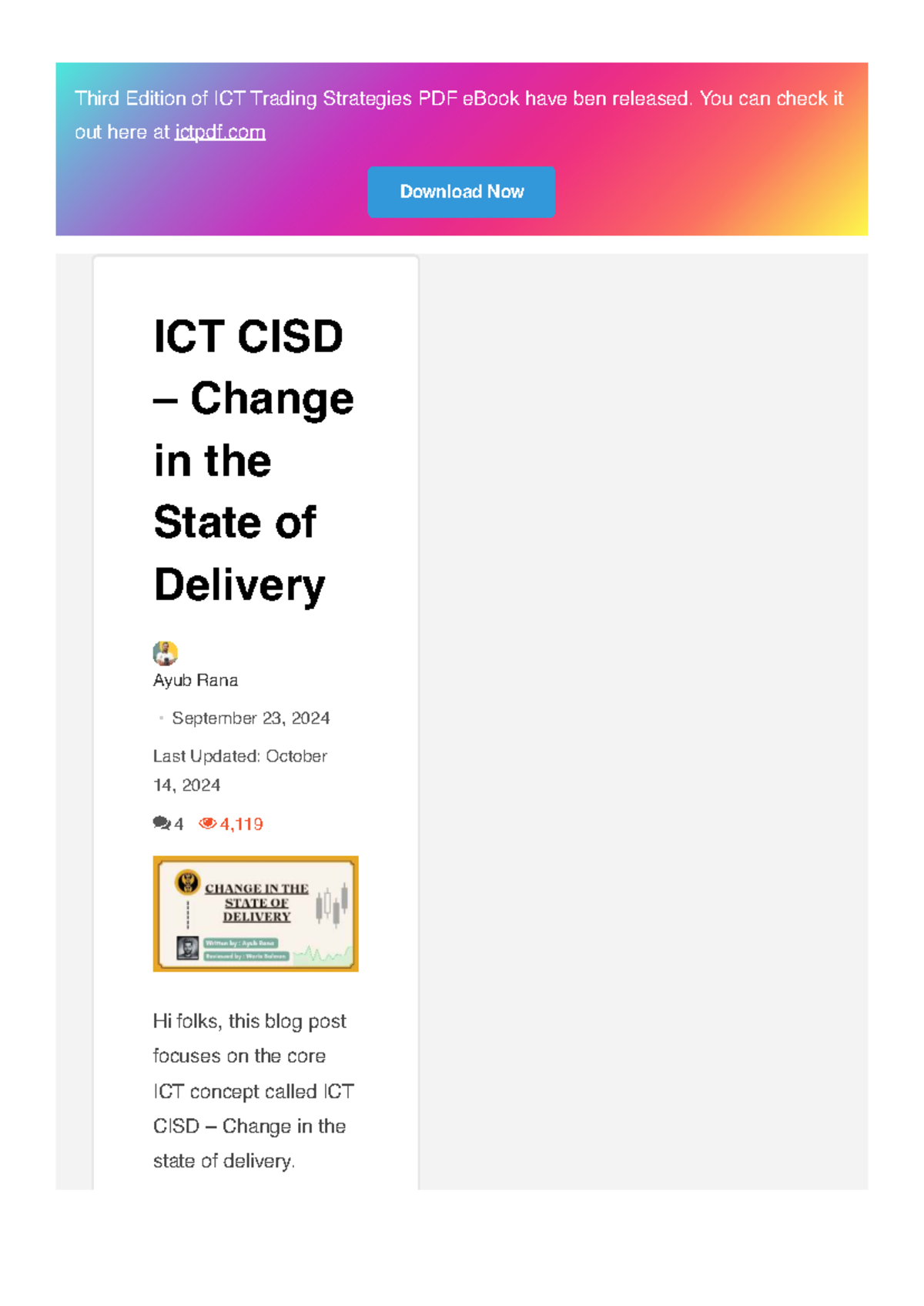 ICT CISD - Change in the State of Delivery: Key Trading Concepts - Studocu