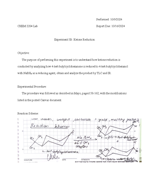 Lab Report 12 Orgo II - Performed: 1 1 / 20 / CHEM 2204 Lab Report Due ...