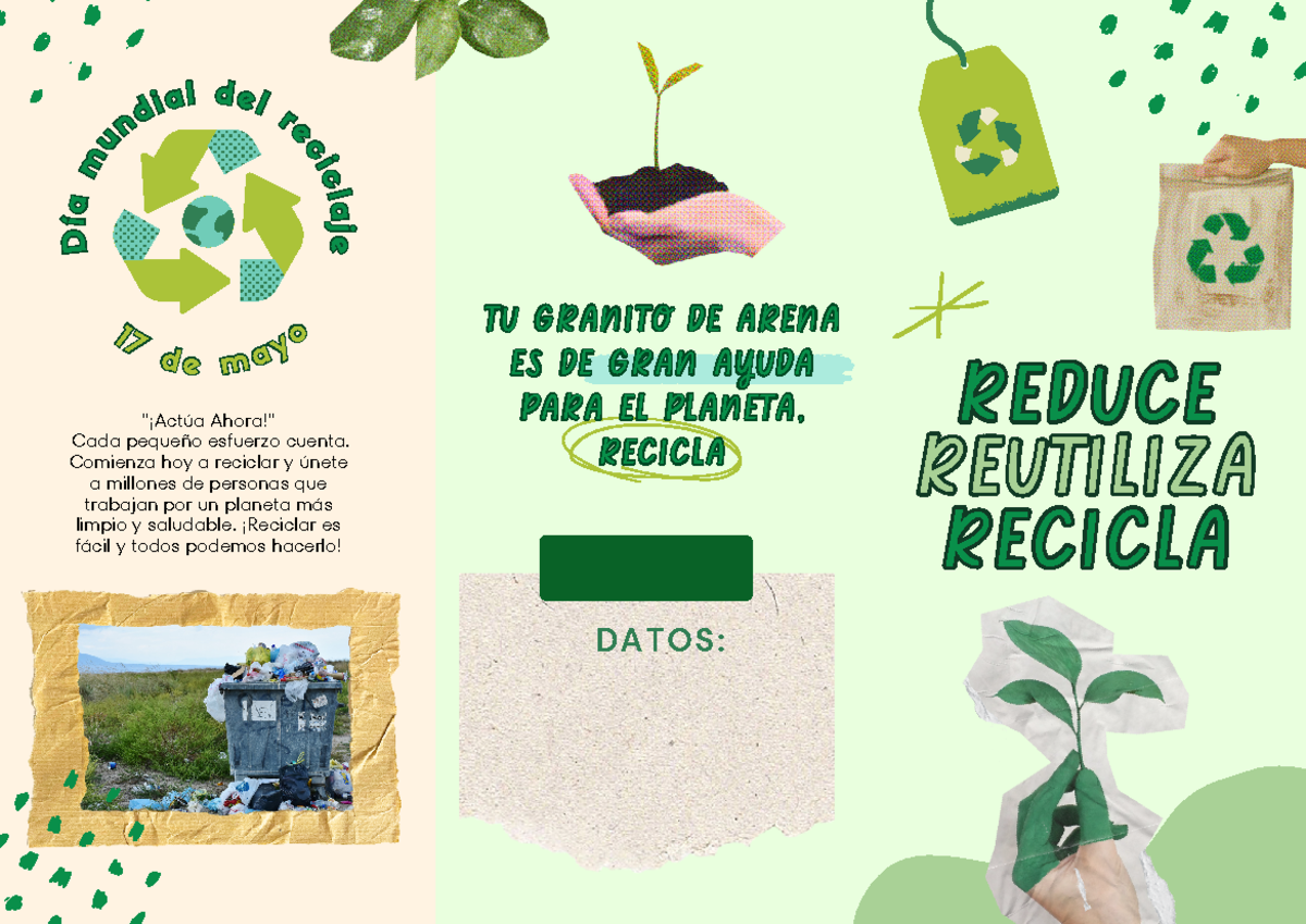 Triptico Reciclaje - D í a m u n d i a l del r e c i c l a j e D í a m ...