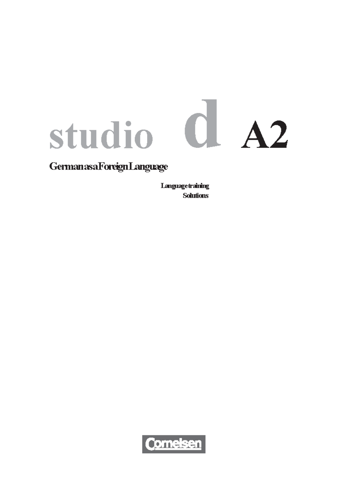Studio d A2 Language Training Solutions: Comprehensive Study Guide ...
