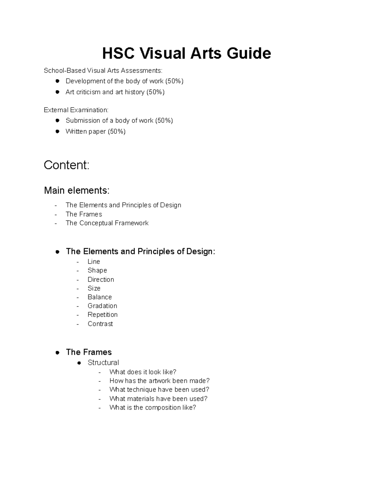 Visual Arts Study Guide - HSC Visual Arts Guide School-Based Visual ...