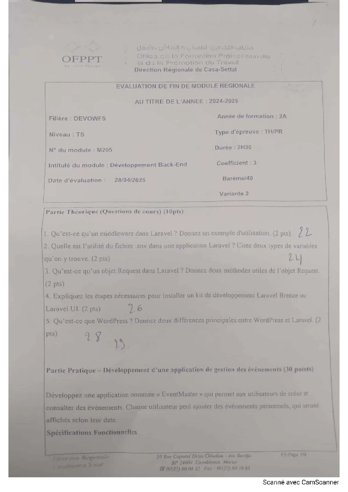 ID M102 2024 Examen de Fin de Module - V101 Enjeux d'un SI - Studocu