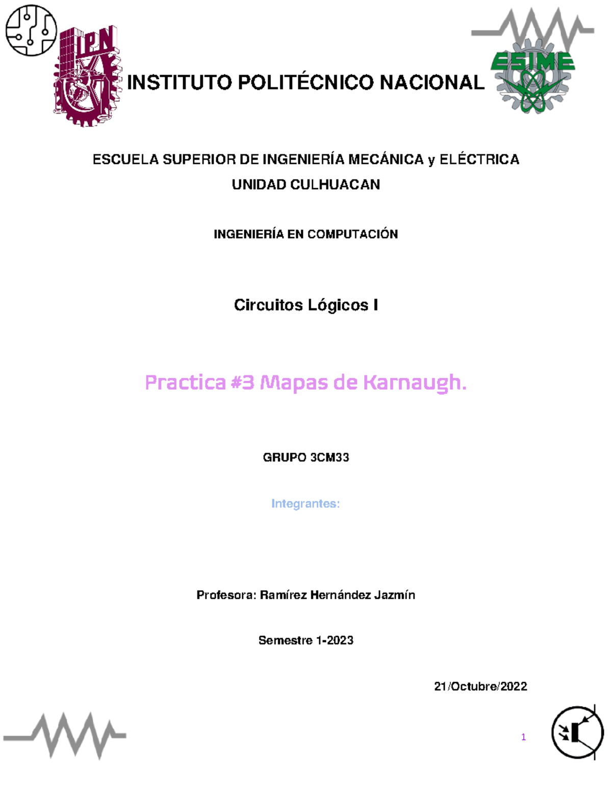 Práctica 3 - Circuitos Lógicos I: Mapas de Karnaugh y Simulación - Studocu