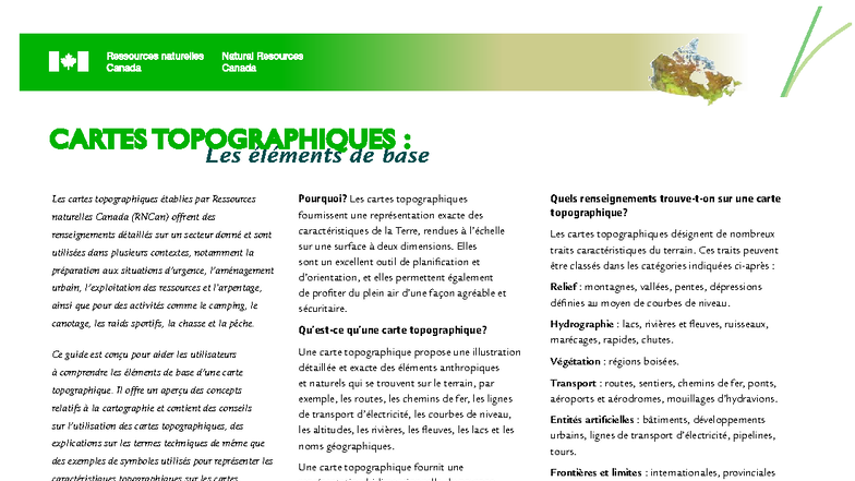 CARTES TOPOGRAPHIQUES : Guide des Éléments de Base et Utilisation - Studocu