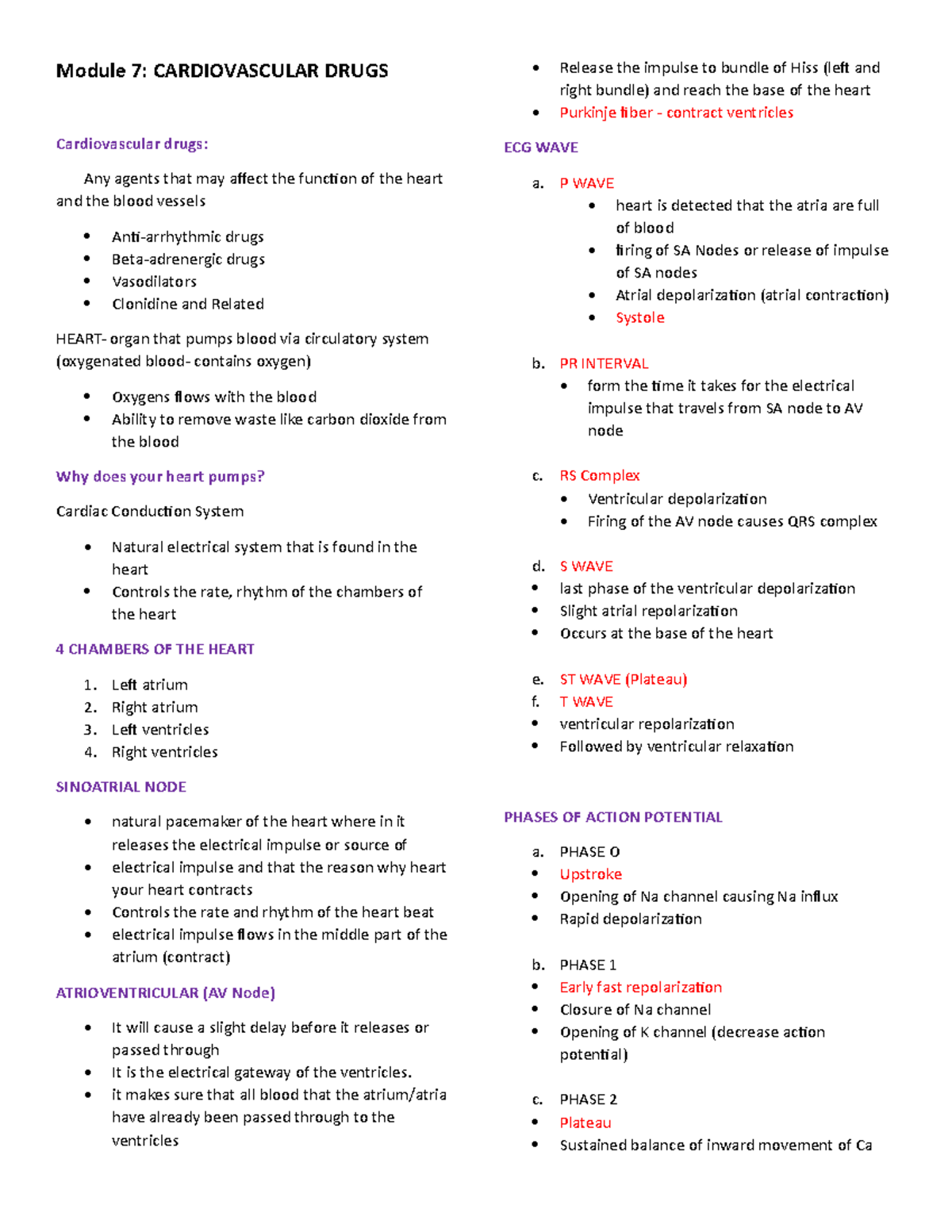 Cardiovascular Toxicology - Lecture Notes (Module 7) - Studocu