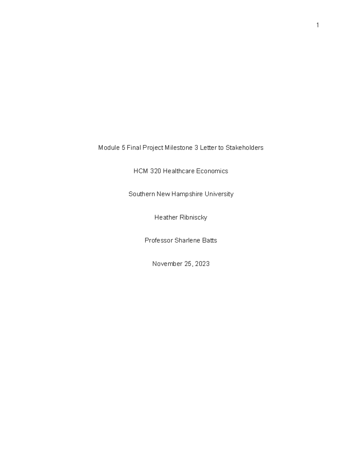 HCM 320 Final Project Milestone 3: Letter to Stakeholders on Veteran Mental Health - Studocu