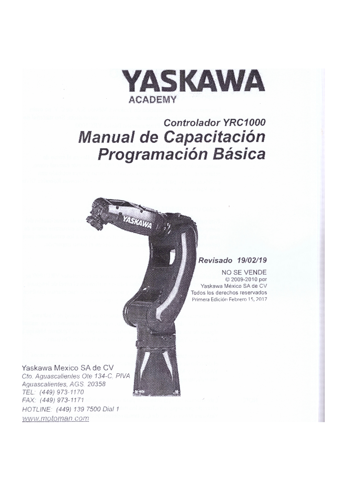 Guía de Capacitación en Programación Básica Robot Yaskawa - Studocu