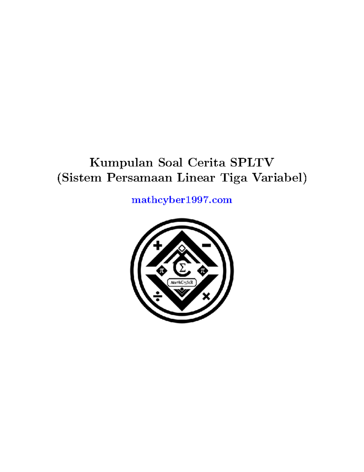 Kumpulan Soal Cerita SPLTV: Sistem Persamaan Linear Tiga Variabel - Studocu