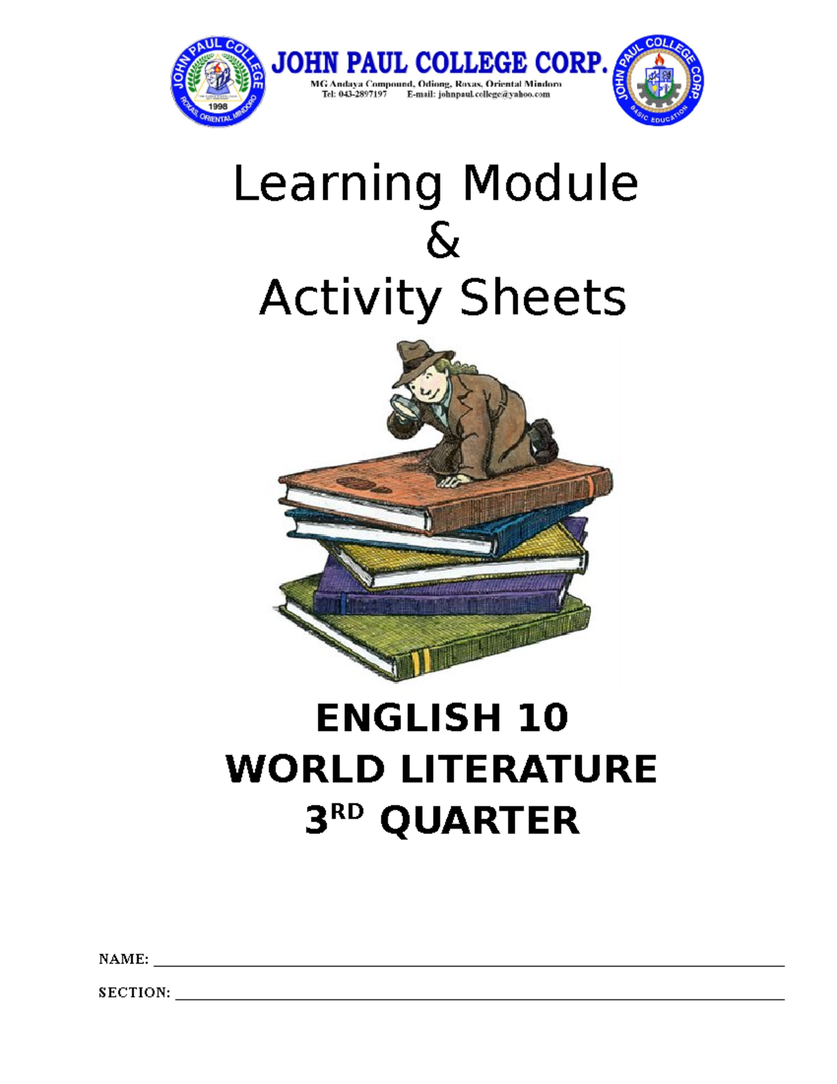 English 10 3rd Quarter Learning Module on Literary Criticism - Studocu