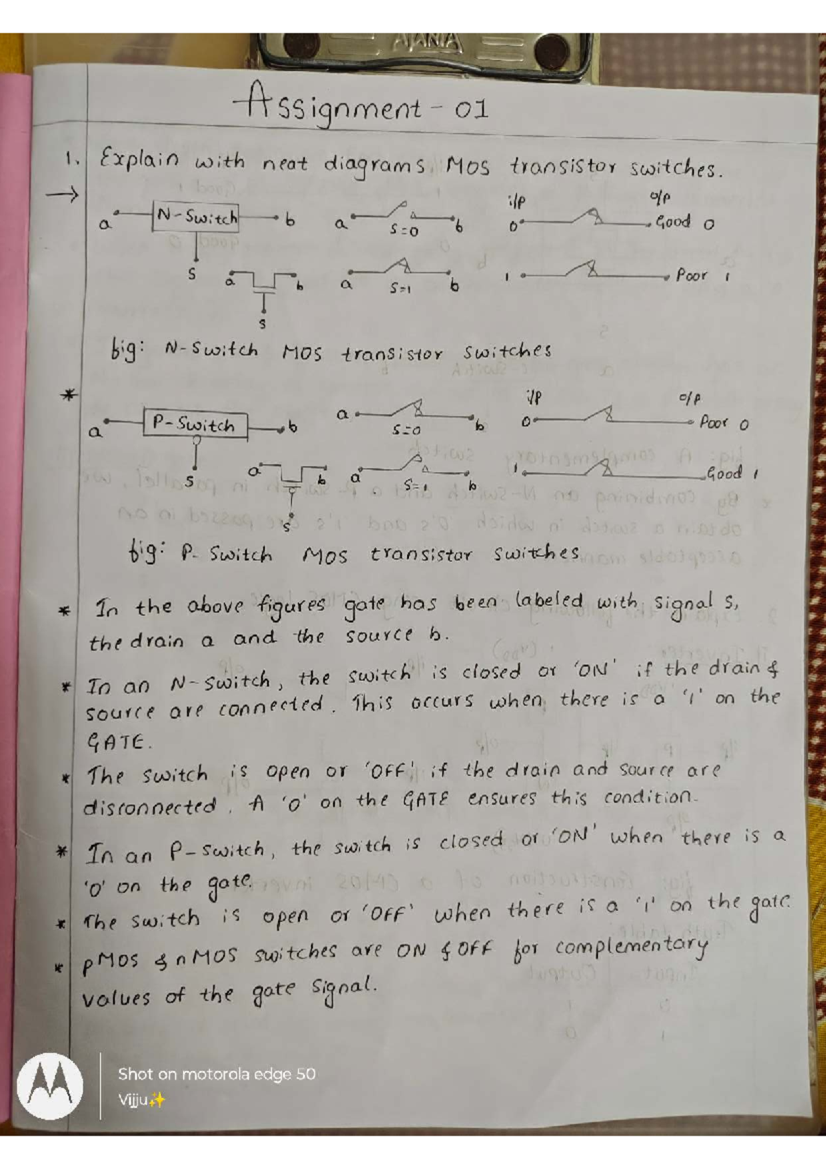 VLSI ASSIGNMENT: MOS Transistor Switches and CMOS Logic Analysis - Studocu