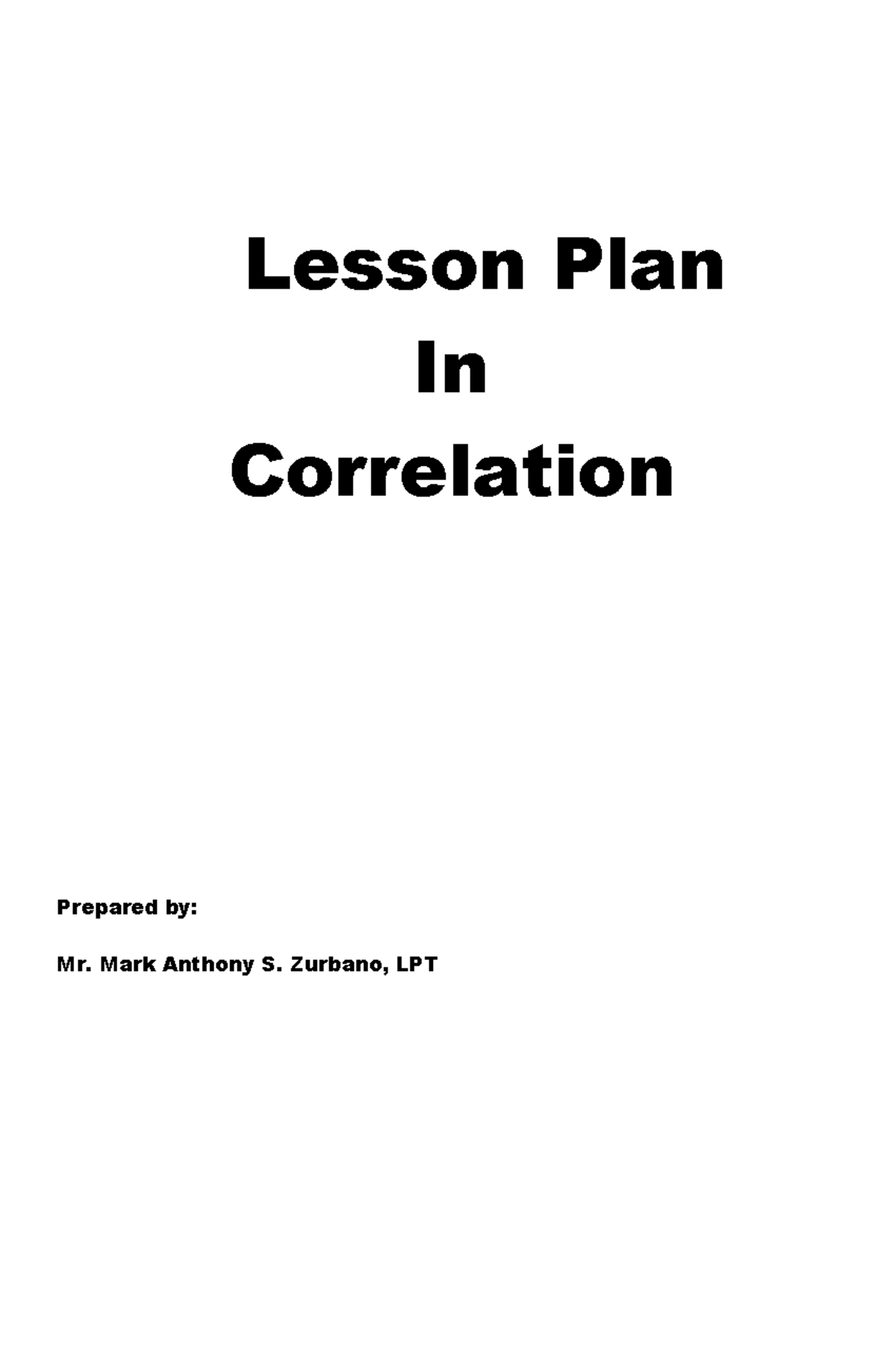 Detailed Lesson Plan on Correlation Analysis (Math 101) - Studocu