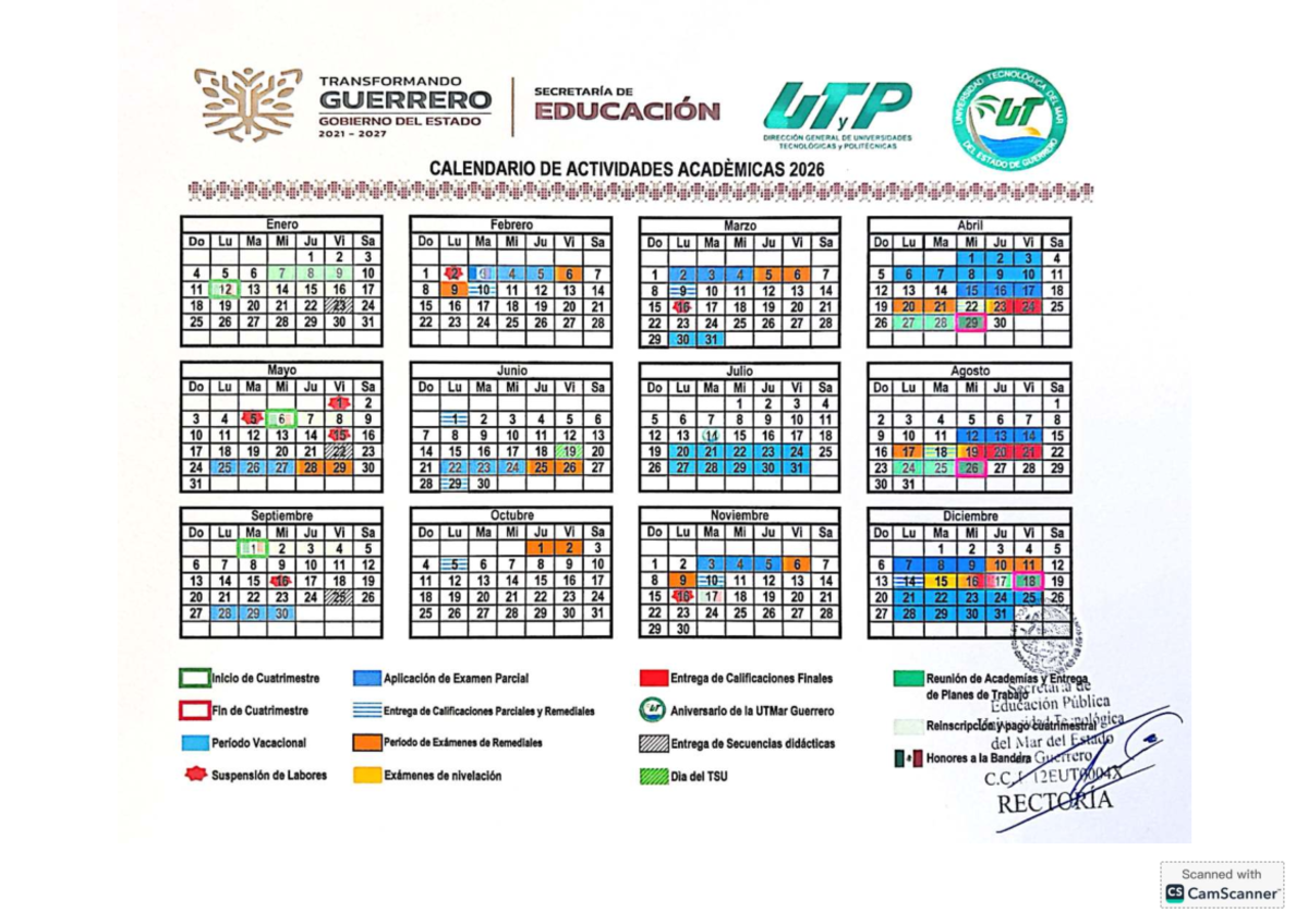 Calendario Académico 2026 UTP Delmar Guerrero - Studocu