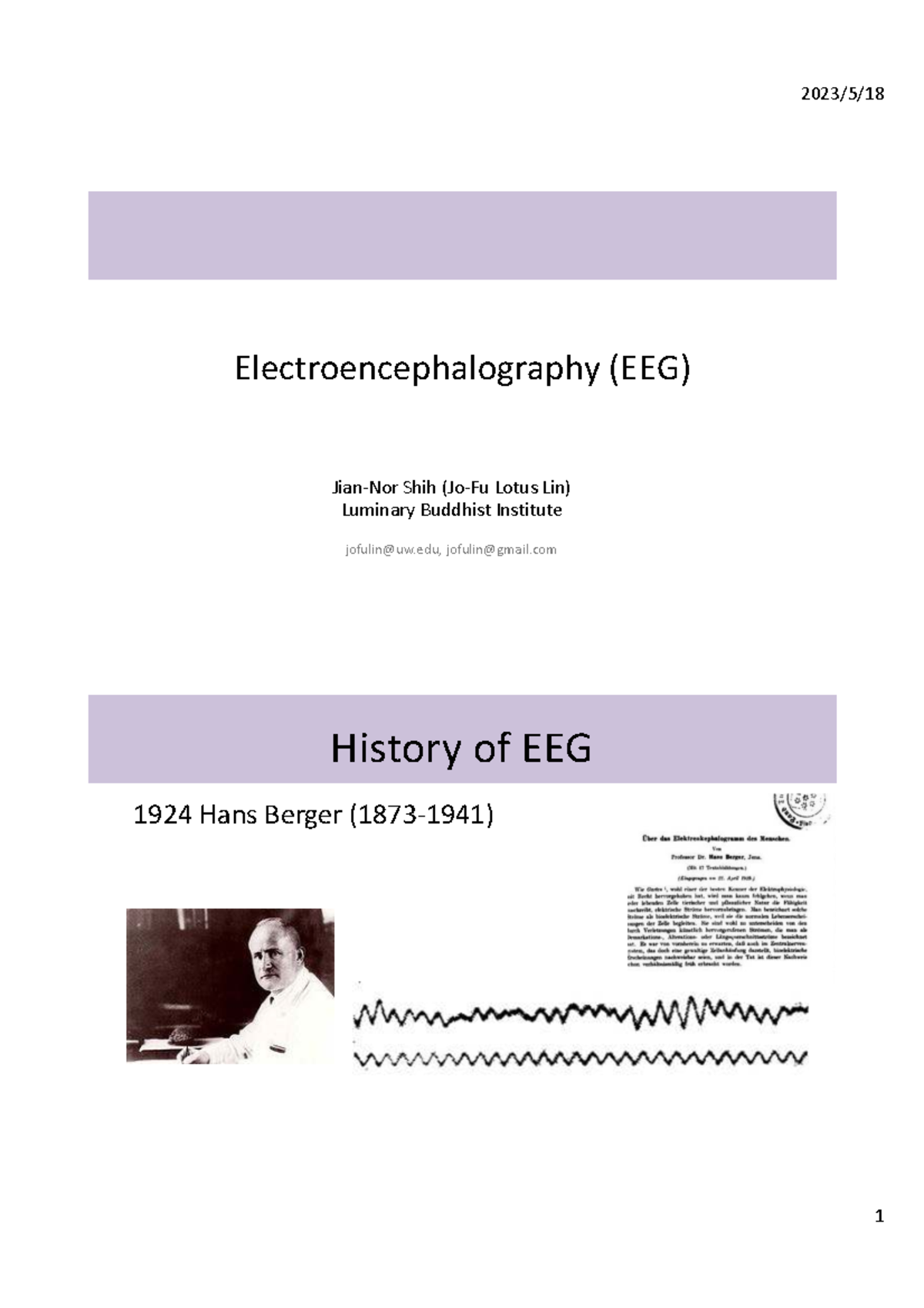 EEG Techniques and History: A Comprehensive Overview (ABC) - Studocu