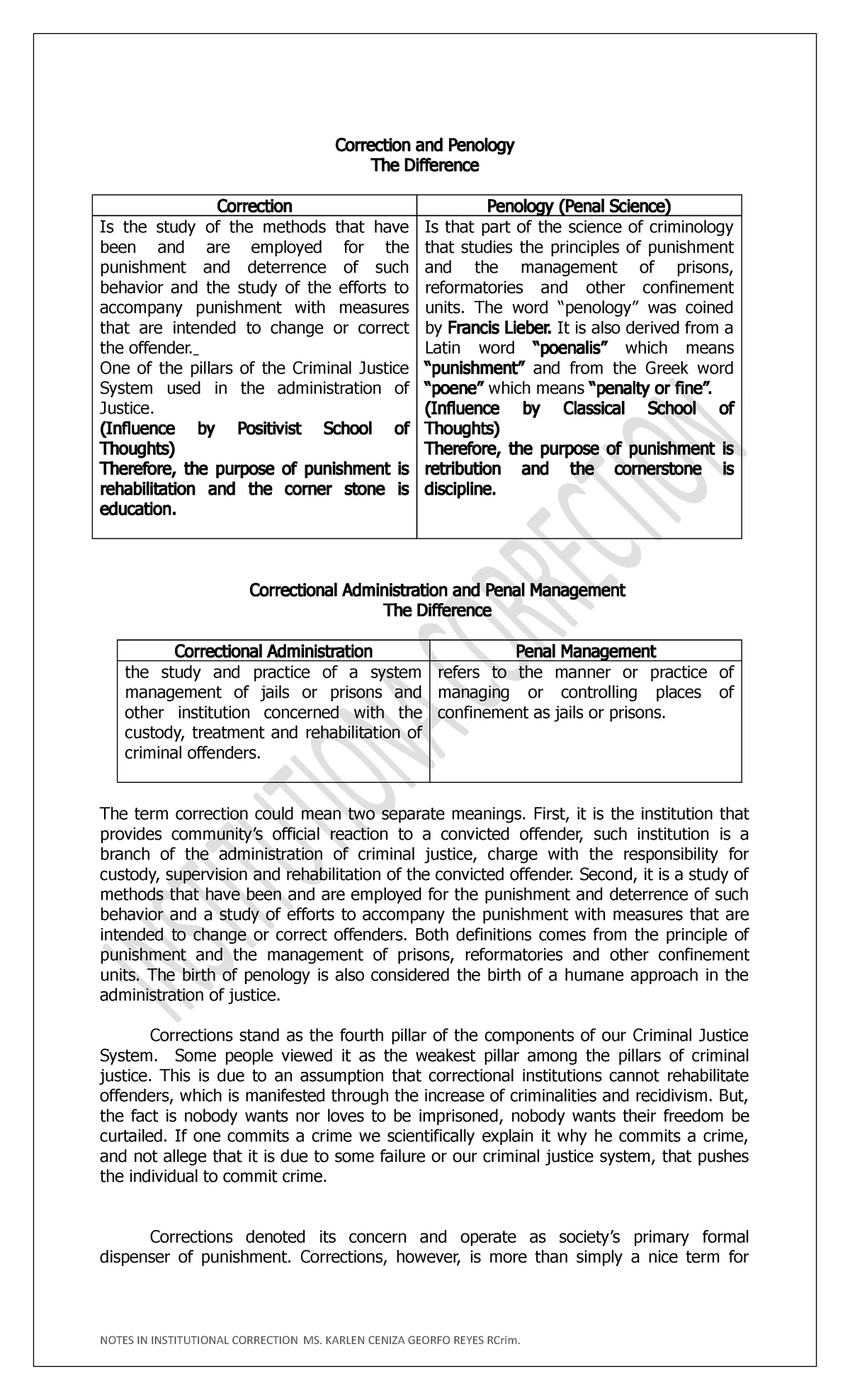 NON- Institutional Correction - Corrections as the fourth pillar of ...
