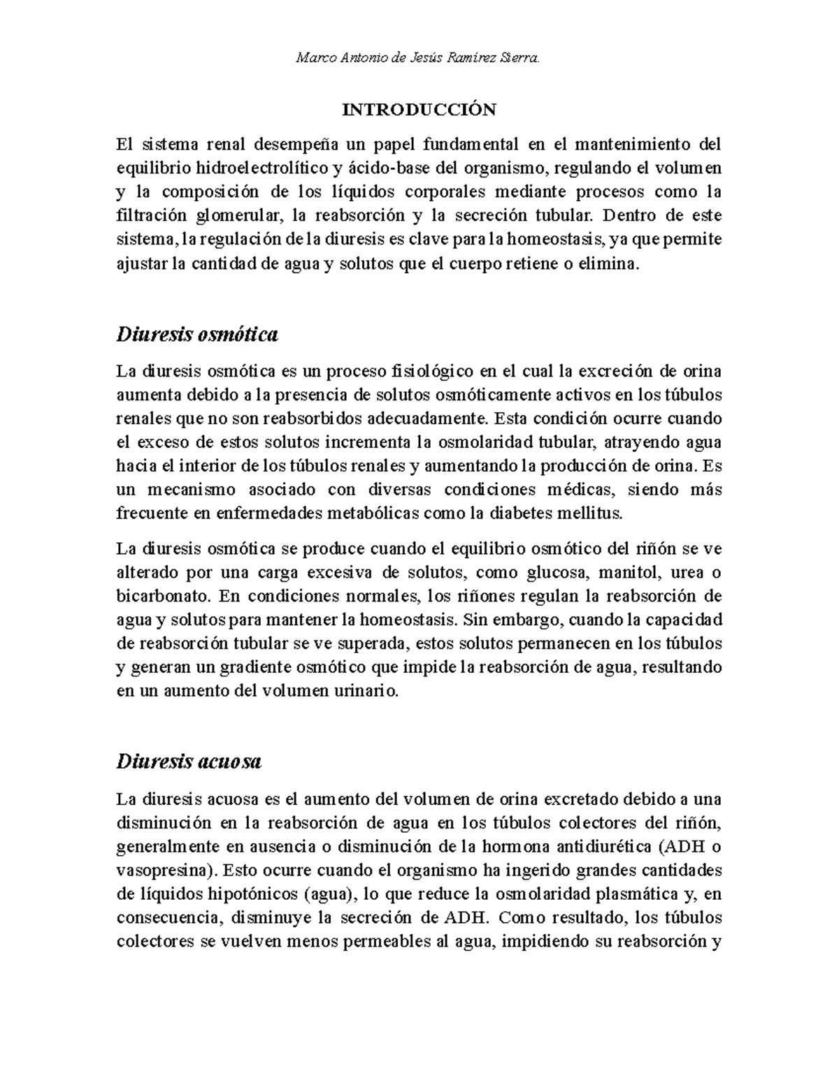 Práctica VIII: Diuresis y Regulación Hormonal en Fisiología - Studocu