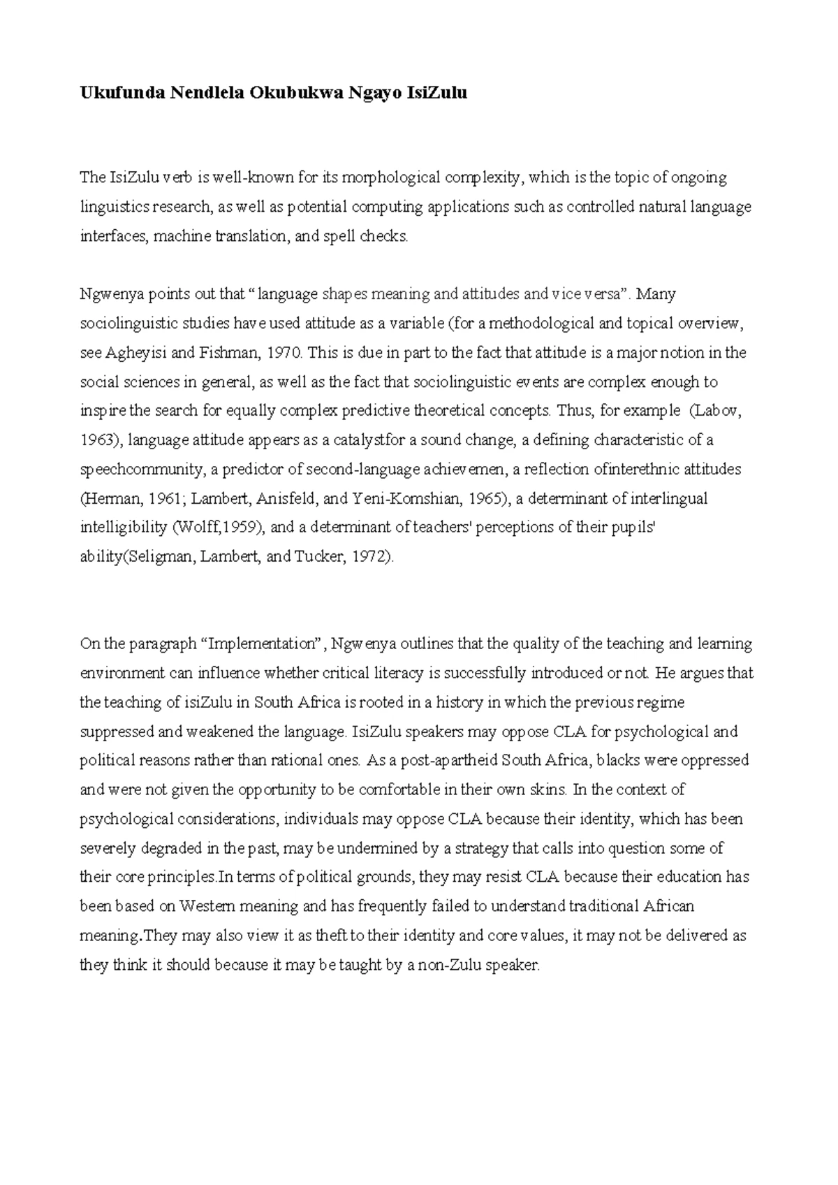 Isizulu lesson plan 5 umkhumbane sec - INOMBOLO YOHLELO 01/ ISAKHIWO ...