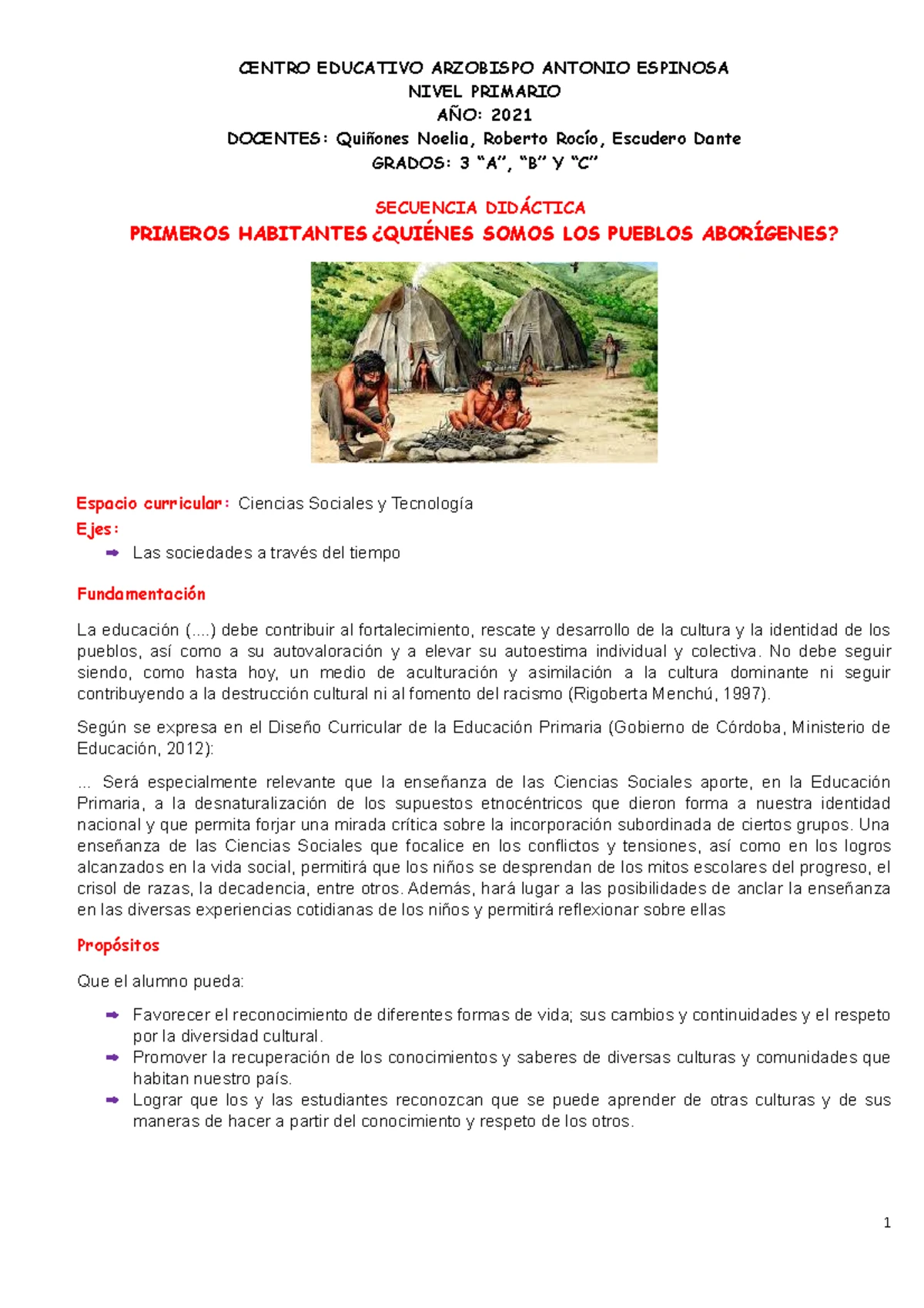 Secuencia N 2 Pueblos Originarios. 3 Grado. C. Sociales - NIVEL ...