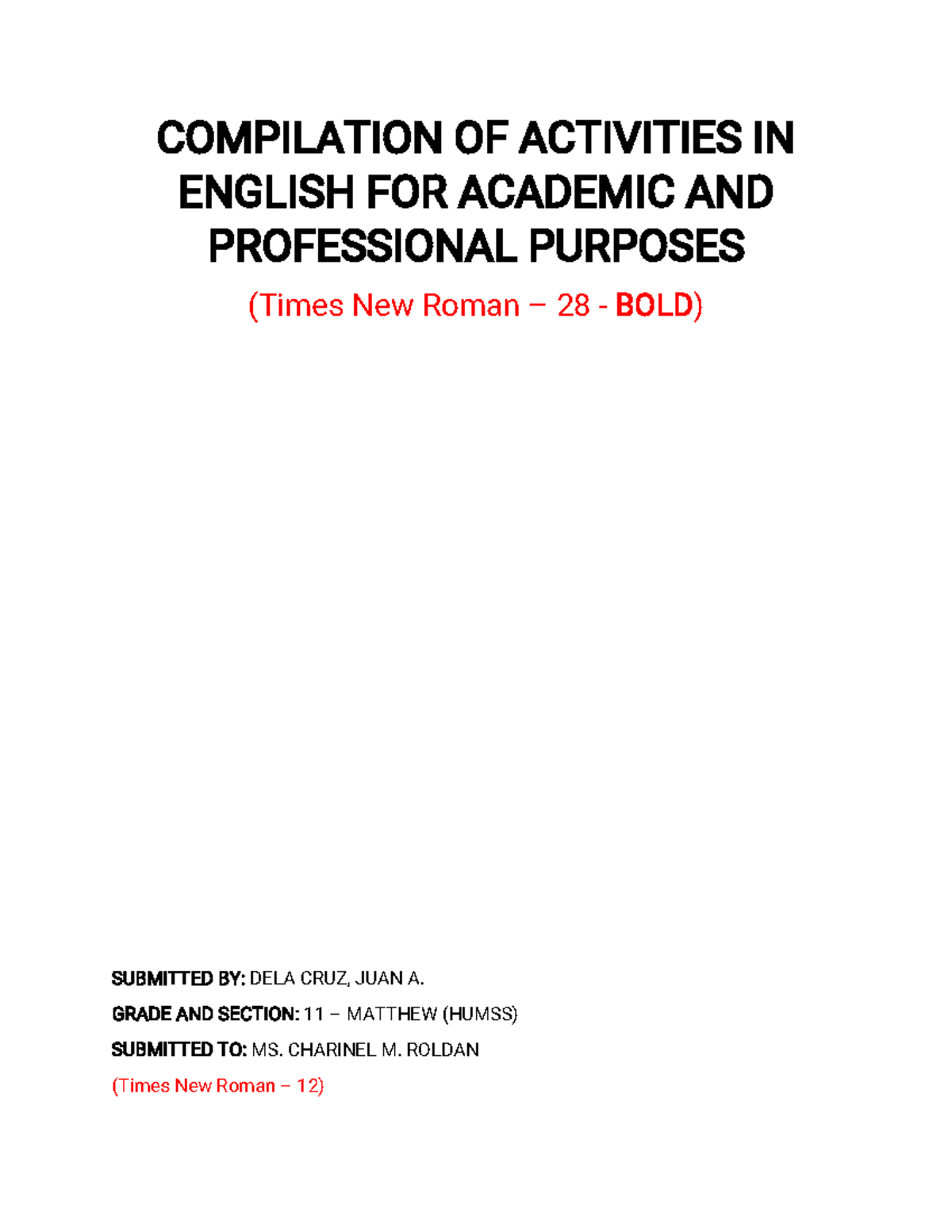 Compilation of Activities in English for Acad. & Prof. Purposes (COMPI ...