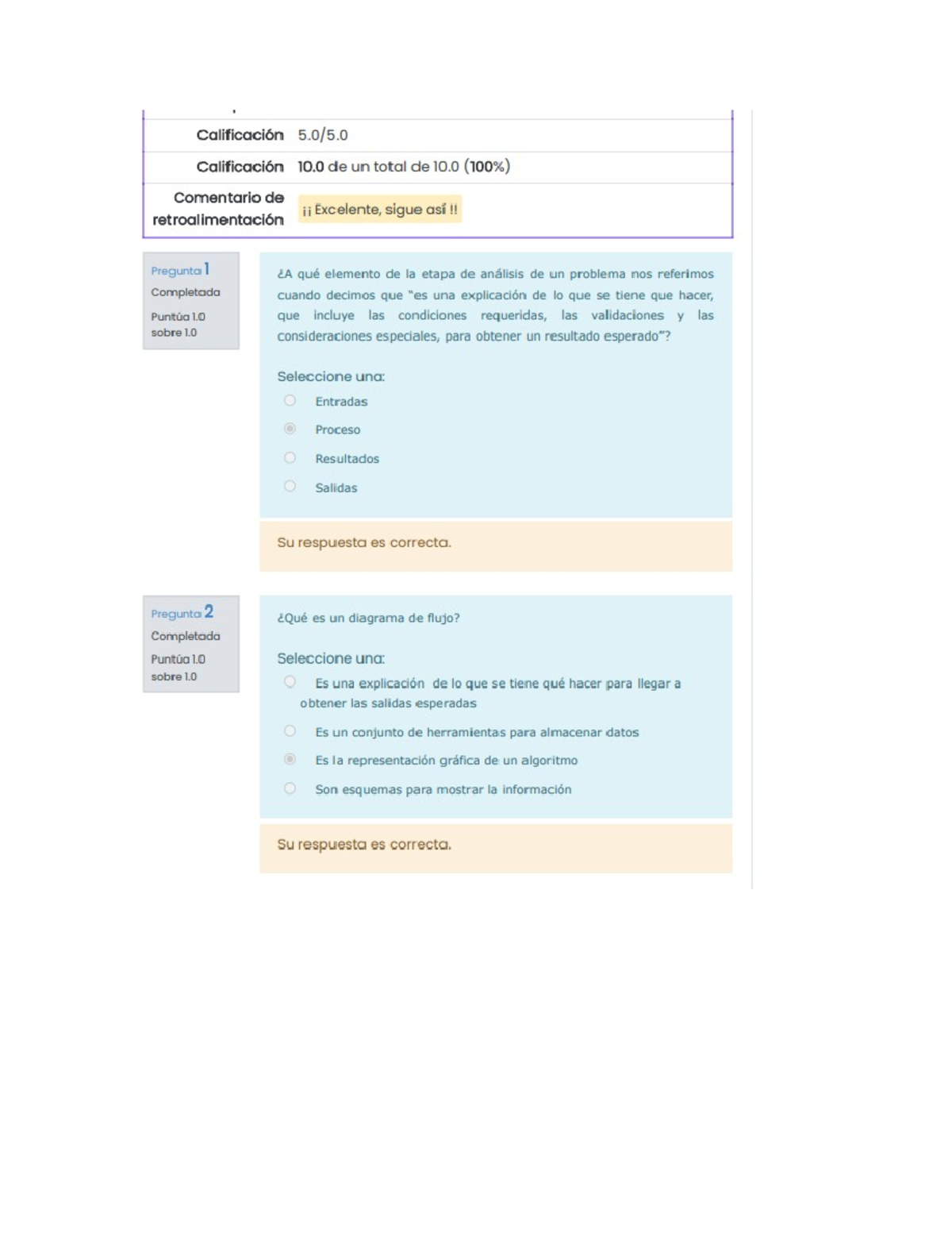 Programacion estructurada modalidad de exámenes - examen semana 1 - Calificación Calificación 10 ...