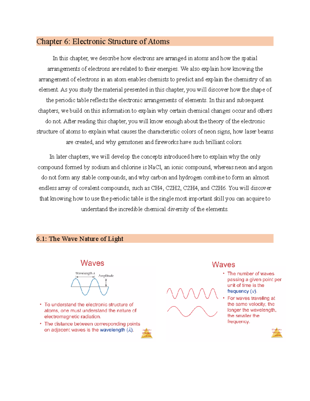 Chapter 6: Electronic Structure of Atoms (Chemistry 101) - Studocu