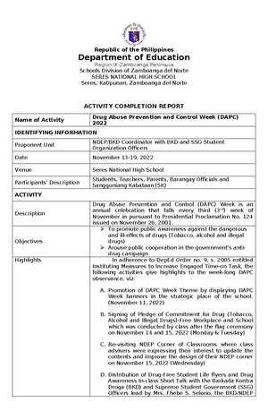Brigada Eskwela 2025 Committee Composition - Gonzalo Reinante HS - Studocu