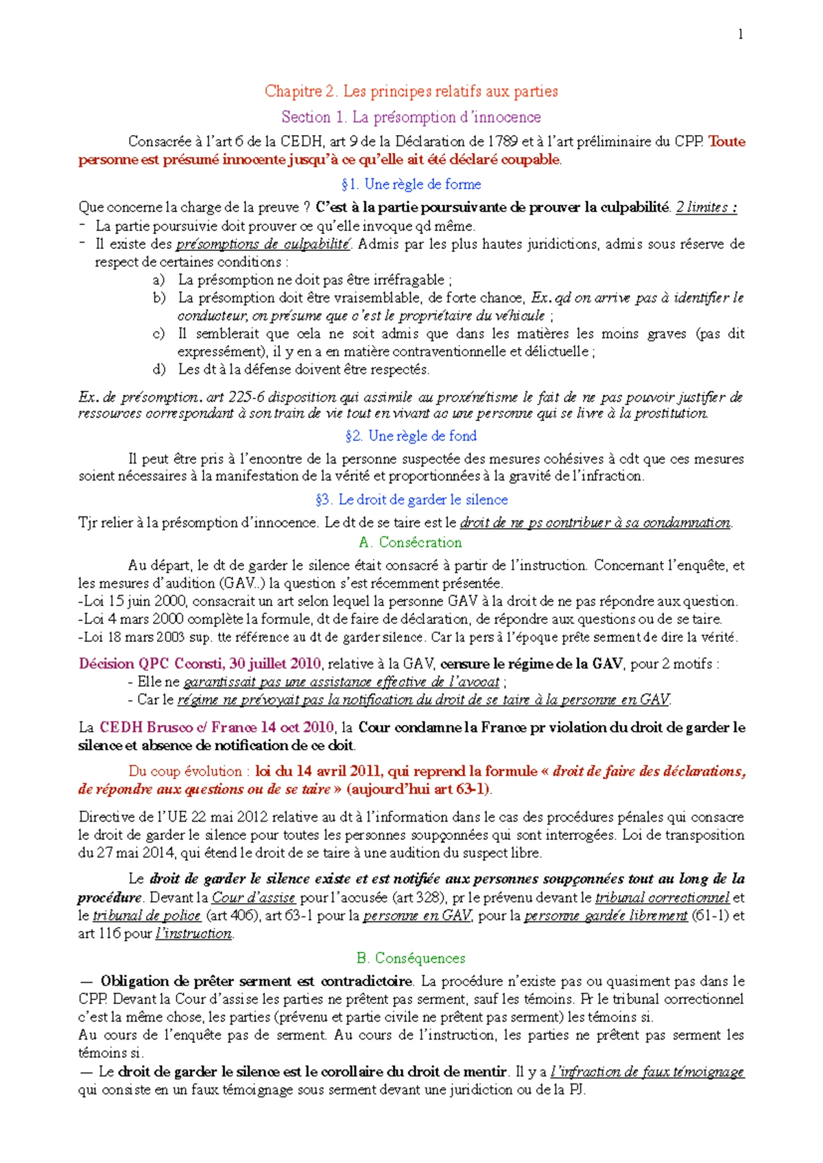 Fiche de Révision : Procédure Pénale - Partie 2 (CPP) - Studocu