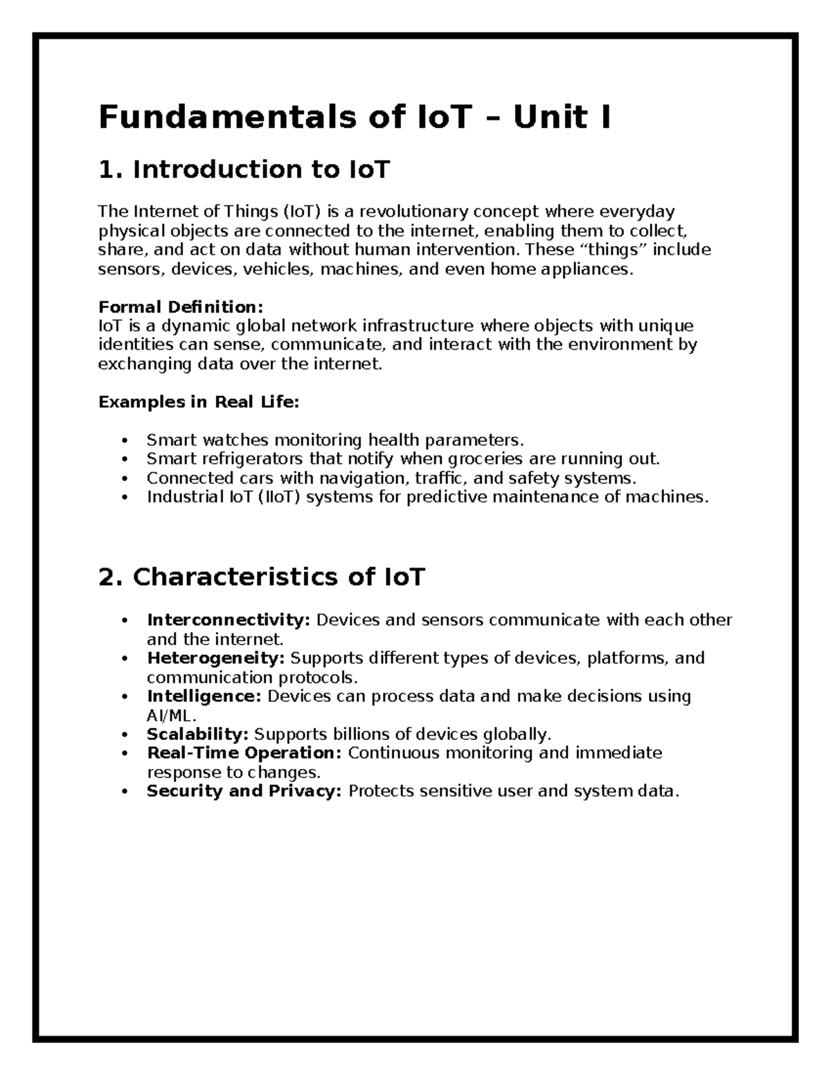 Chapter 1: Introduction to IoT and Its Key Concepts - Studocu