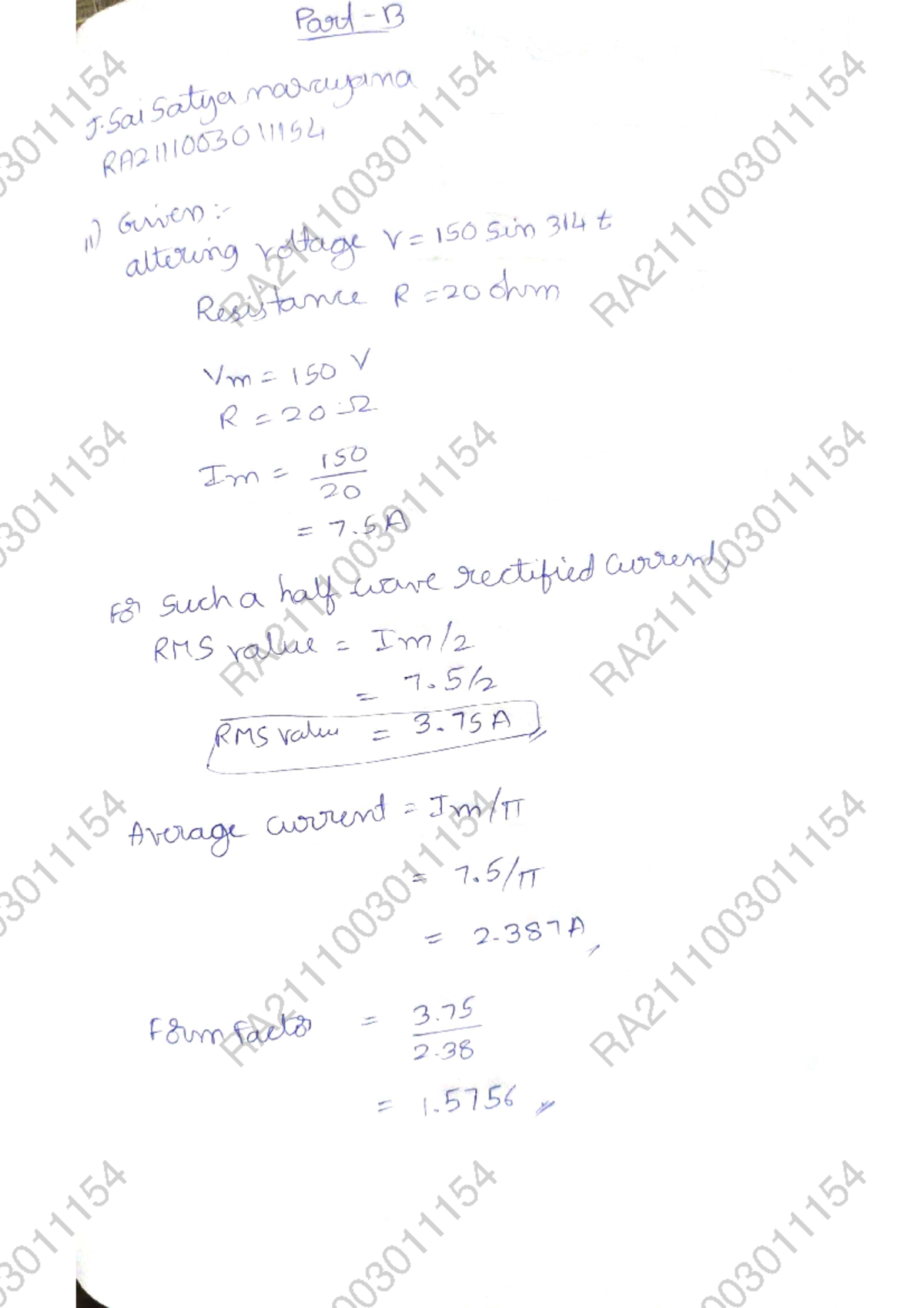 BEEE CT2 - Beee srm ct2 - Basic Electrical And Electronics Engineering - RA2111003011154RA - Studocu
