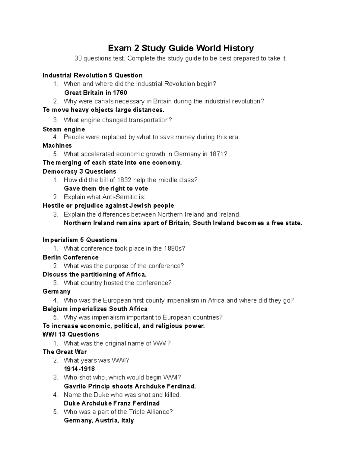 Exam 2 Study Guide: Key Topics in World History - Studocu